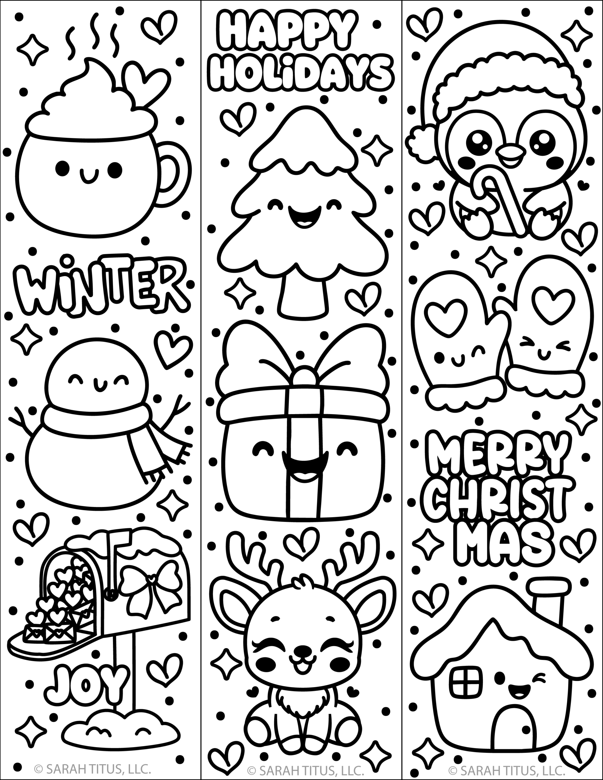 Coloring Christmas Bookmarks - Sarah Titus