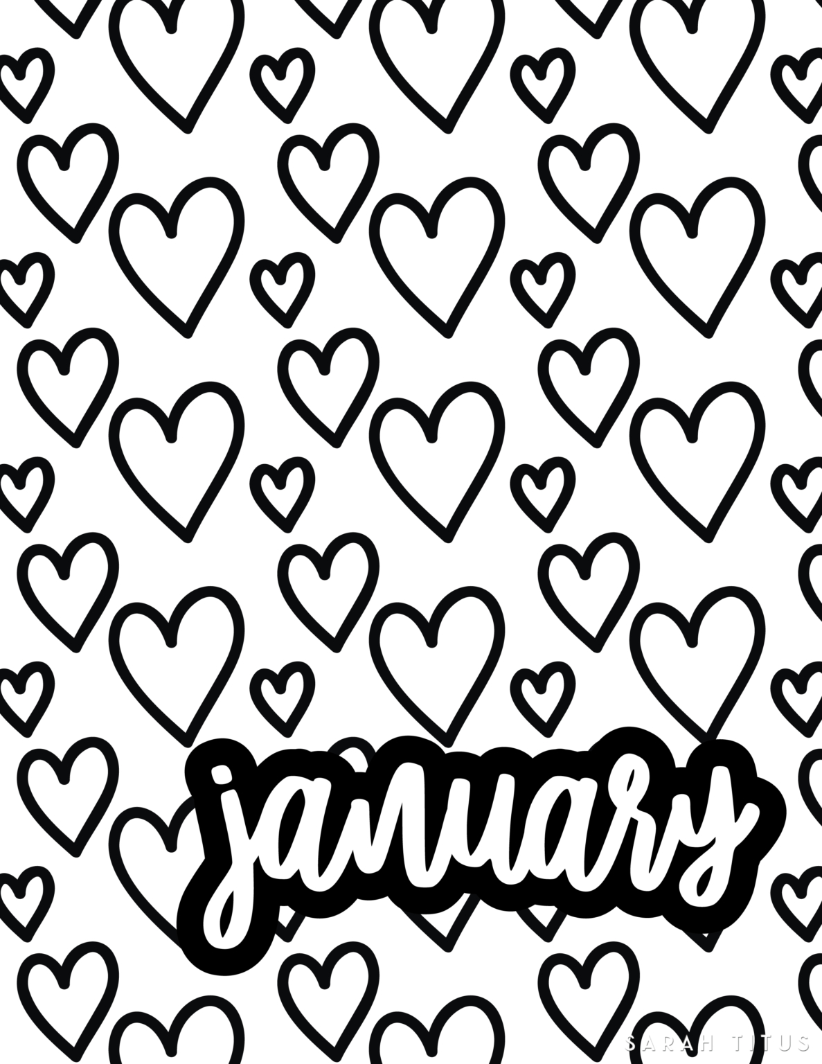 January Monthly Binder Covers - Sarah Titus