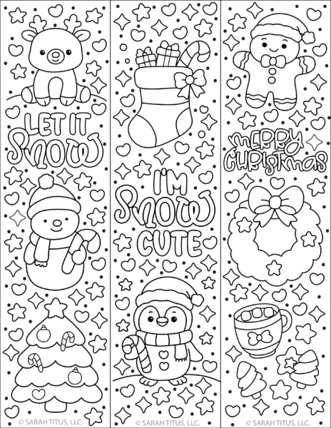 Coloring Christmas Bookmarks - Sarah Titus