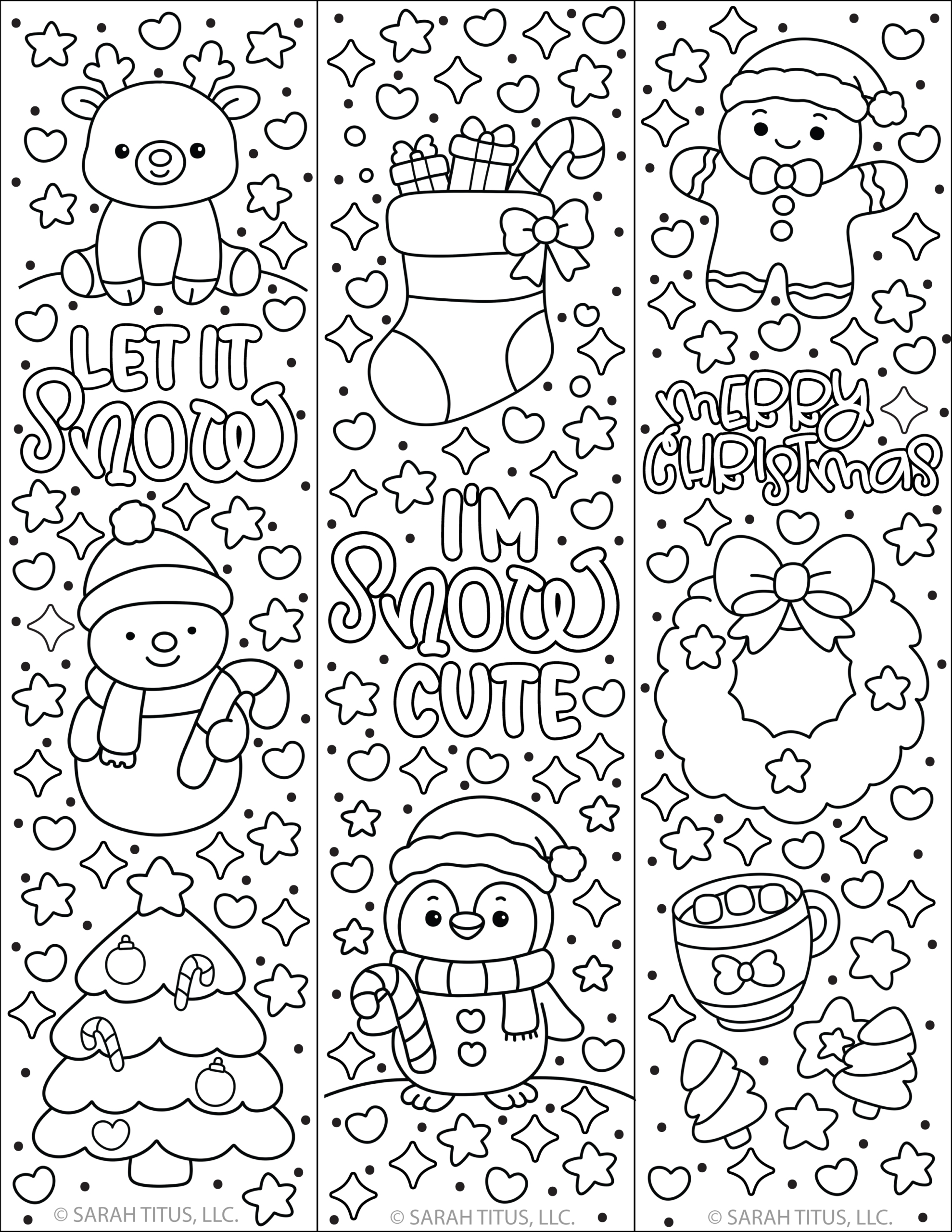 Coloring Christmas Bookmarks - Sarah Titus