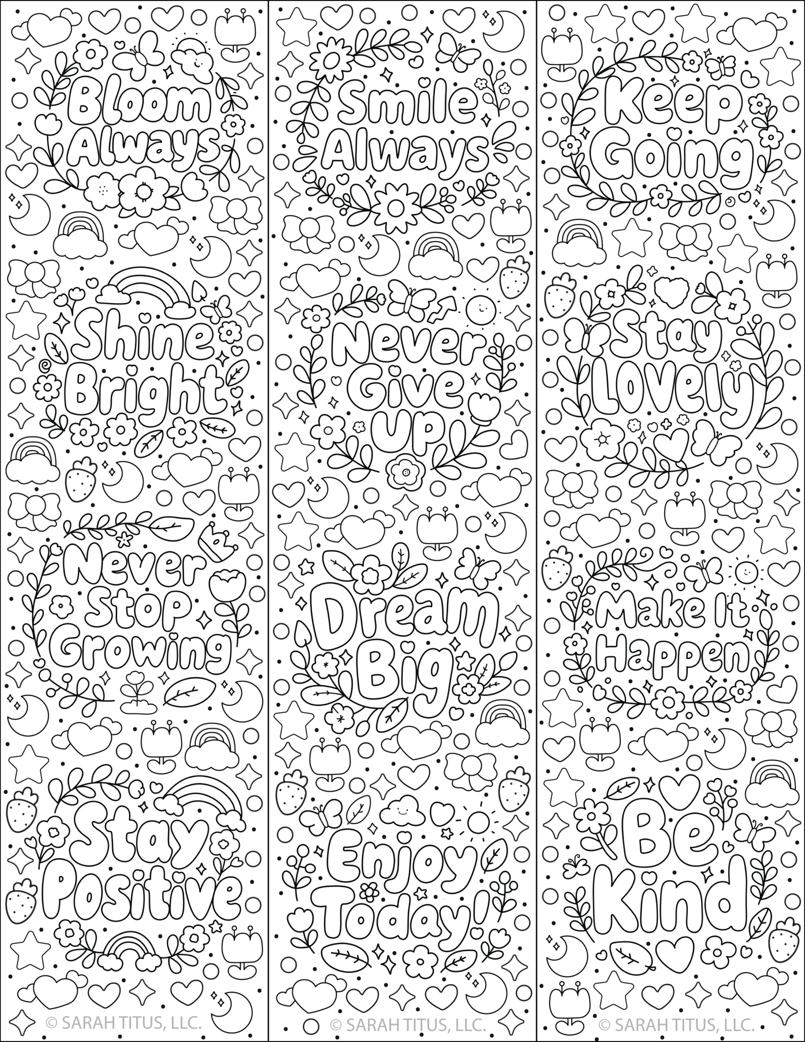 Inspirational Colorable Bookmarks (Free Printable Bookmarks to Color ...