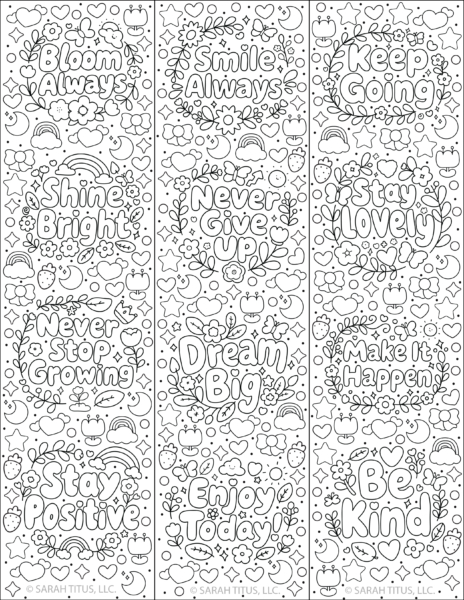 Inspirational Colorable Bookmarks – Free Printable Bookmarks to Color ...