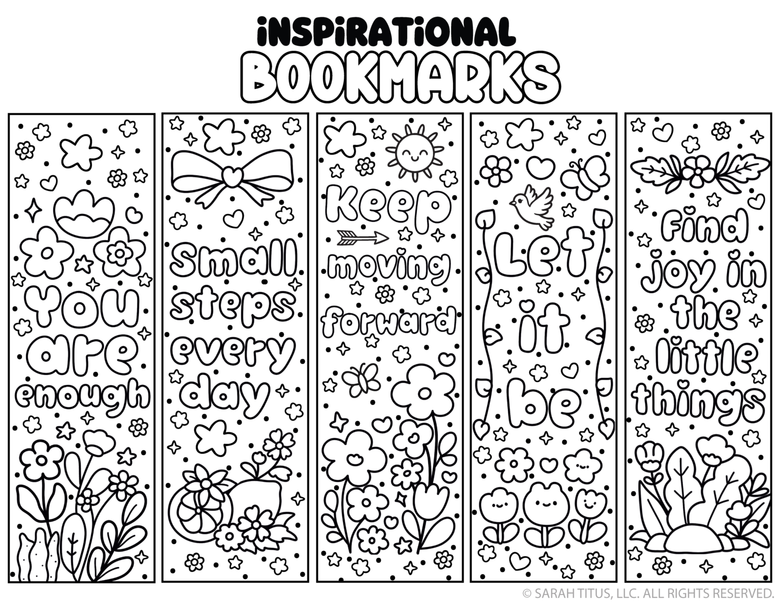 Inspirational Colorable Bookmarks (Free Printable Bookmarks to Color ...
