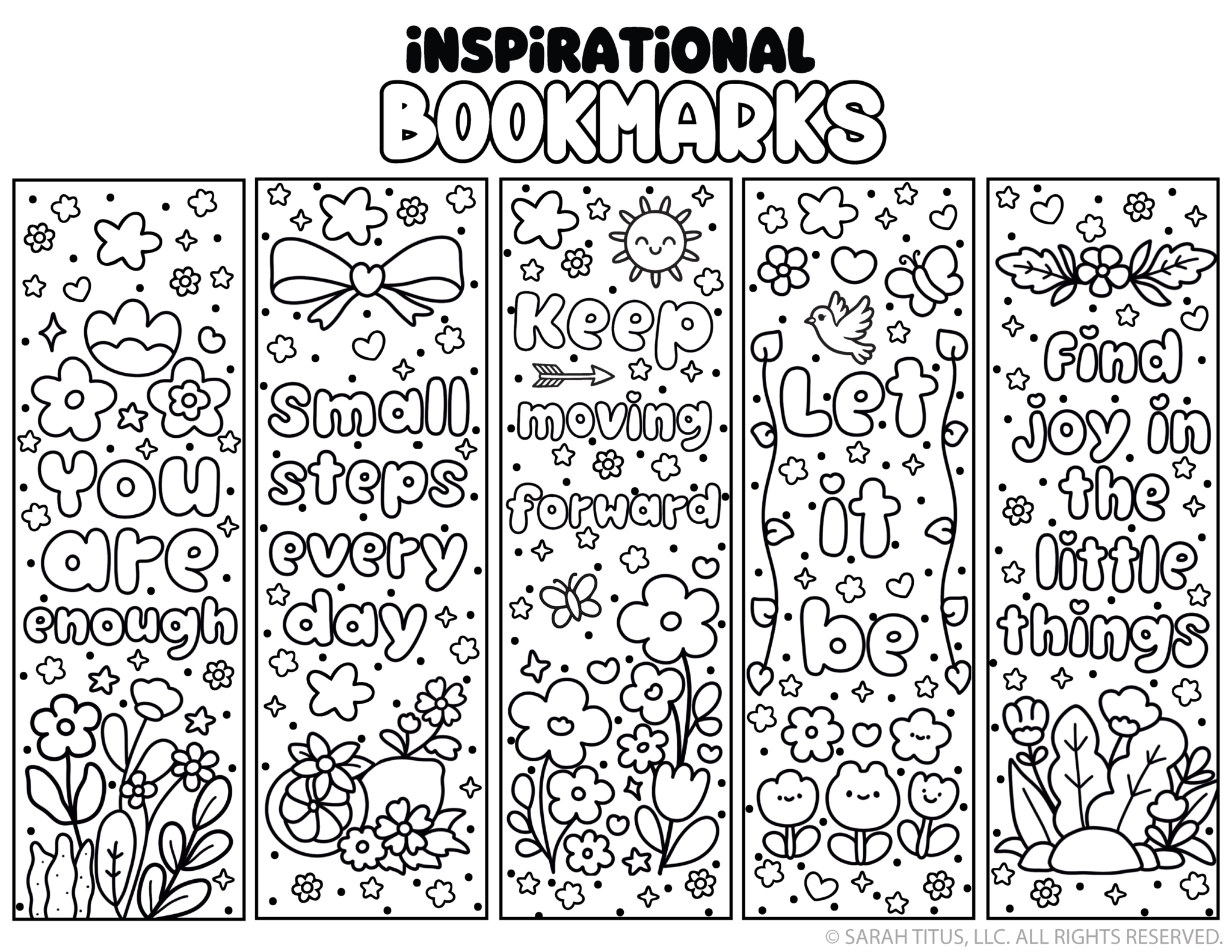 Inspirational Colorable Bookmarks – Free Printable Bookmarks to Color ...