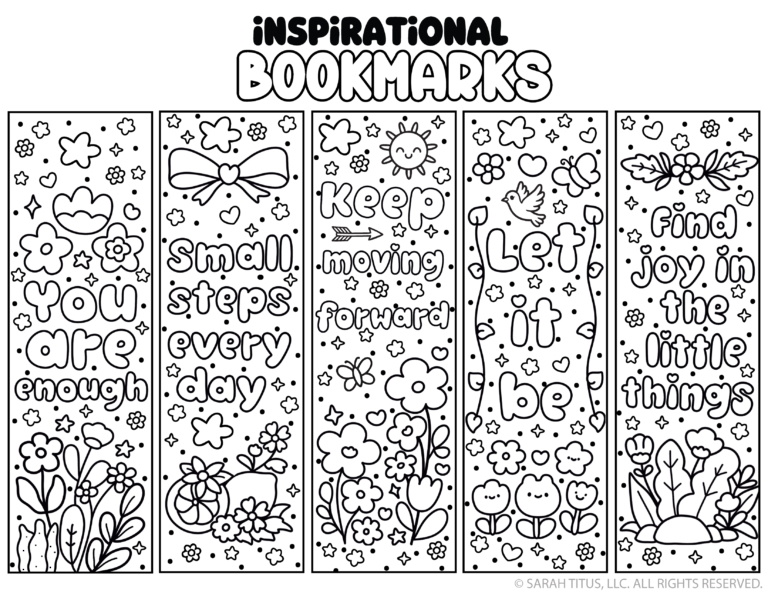 Inspirational Colorable Bookmarks (Free Printable Bookmarks to Color ...