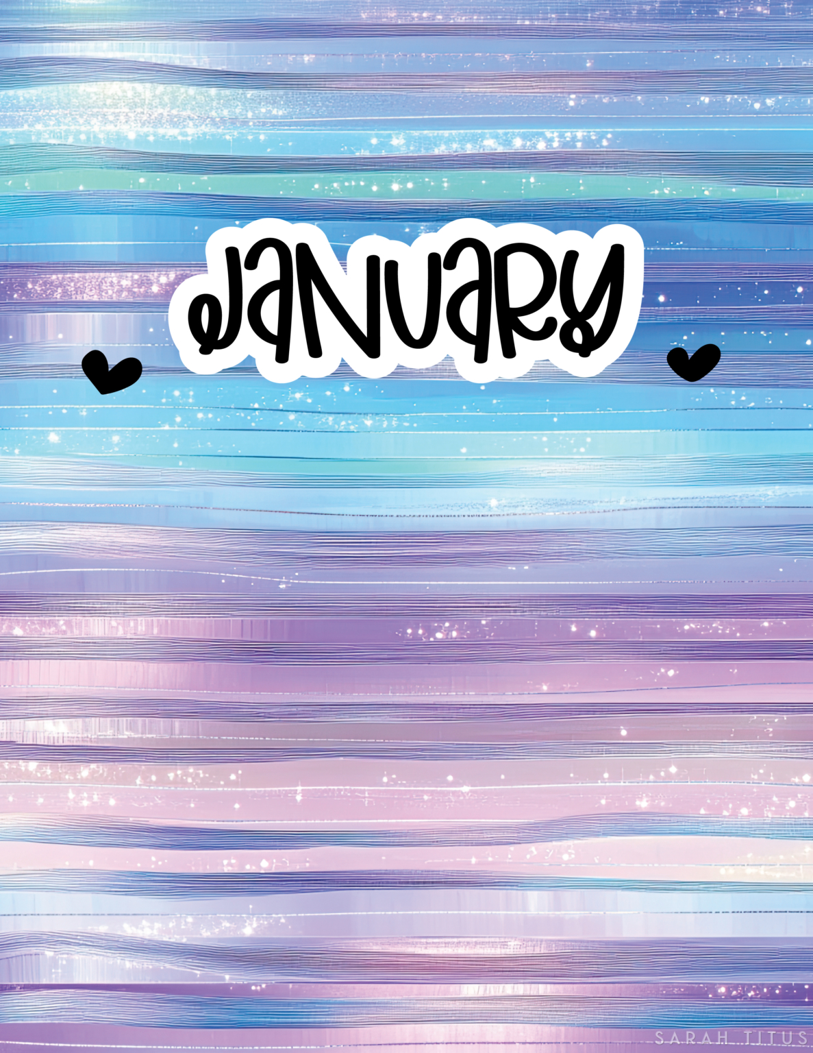 January Monthly Binder Covers - Sarah Titus