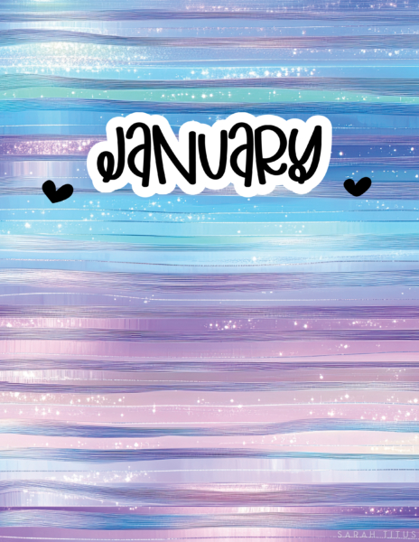 January Monthly Binder Covers - Sarah Titus