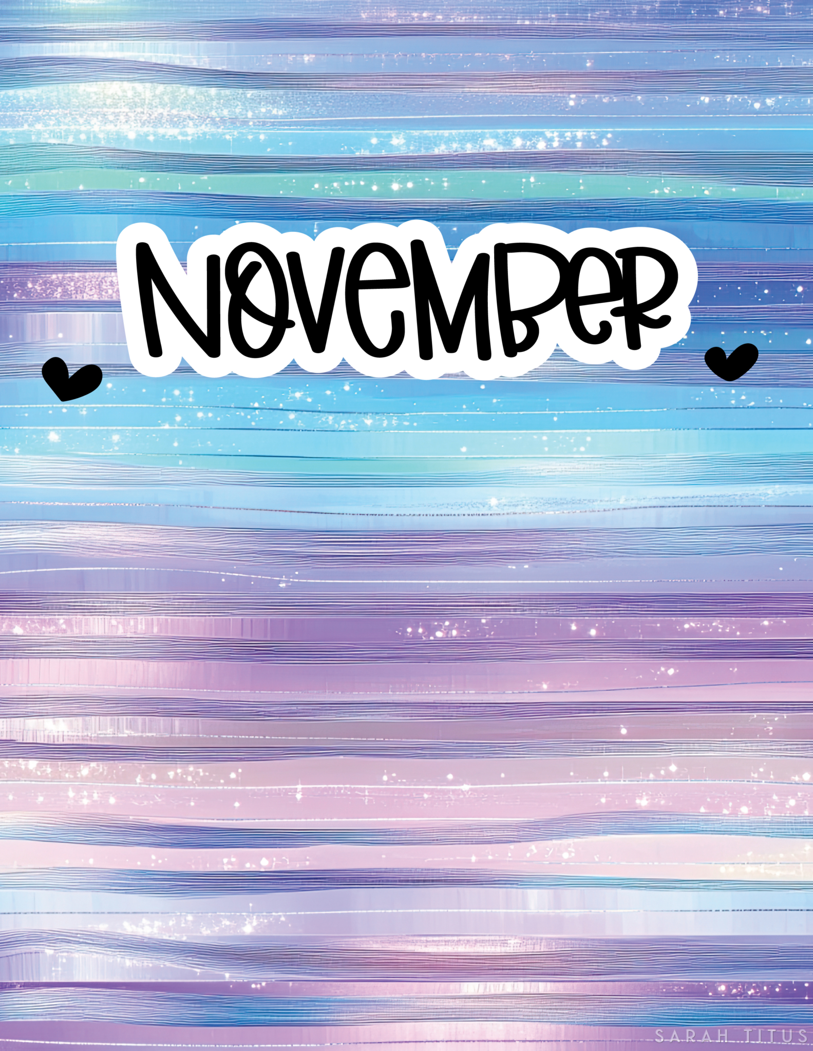 November Monthly Binder Covers - Sarah Titus