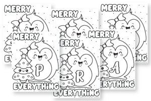 Fun Penguins Christmas Coloring Pages {Monograms} - Sarah Titus