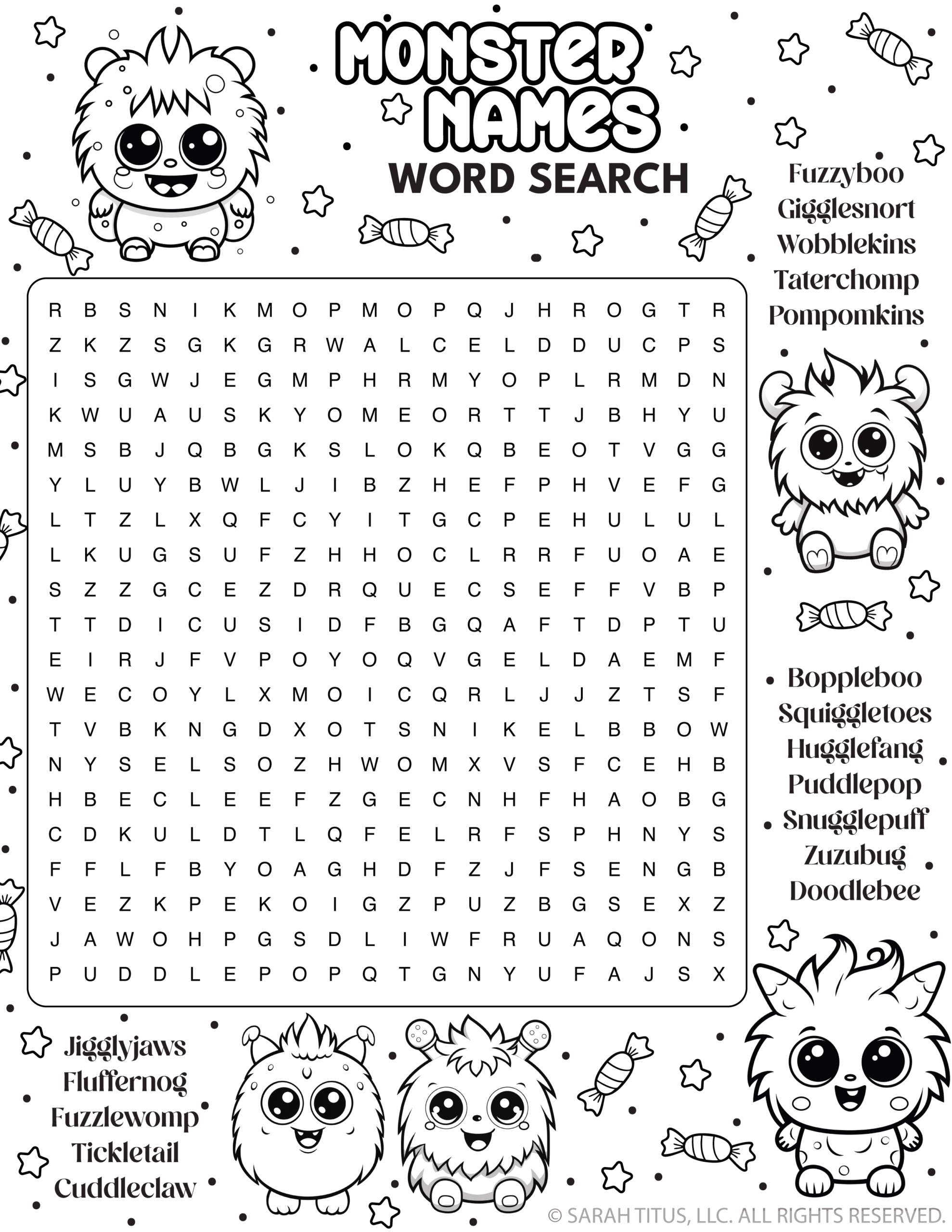 60+ Free Monster Printables - Sarah Titus
