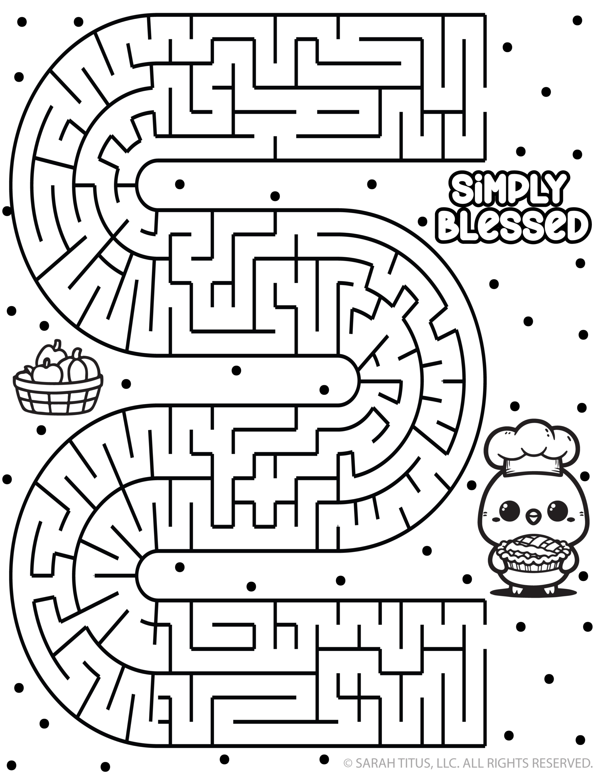 Free Coloring Thanksgiving Mazes - Sarah Titus