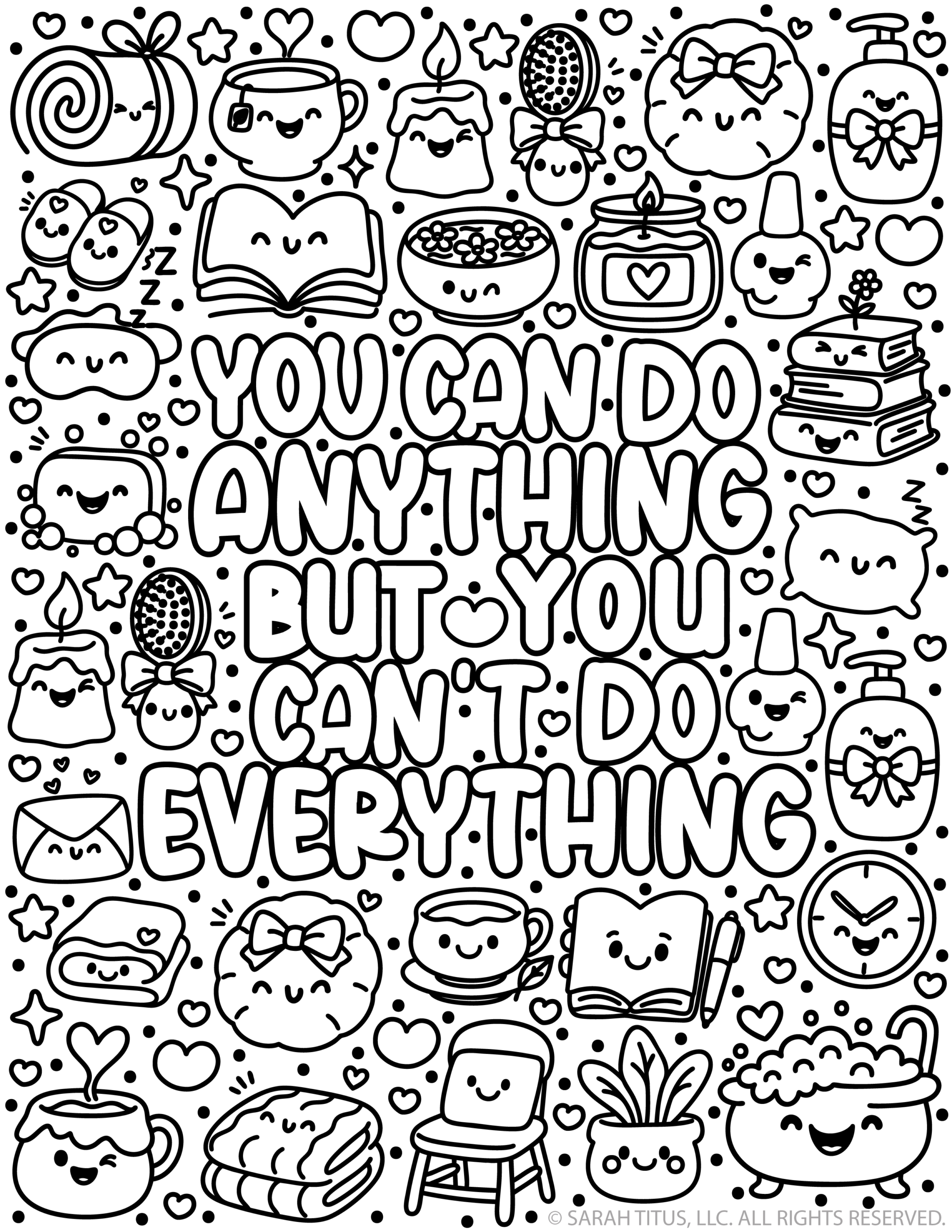 "You Can Do Anything" Free Printable Coloring Page - Sarah Titus