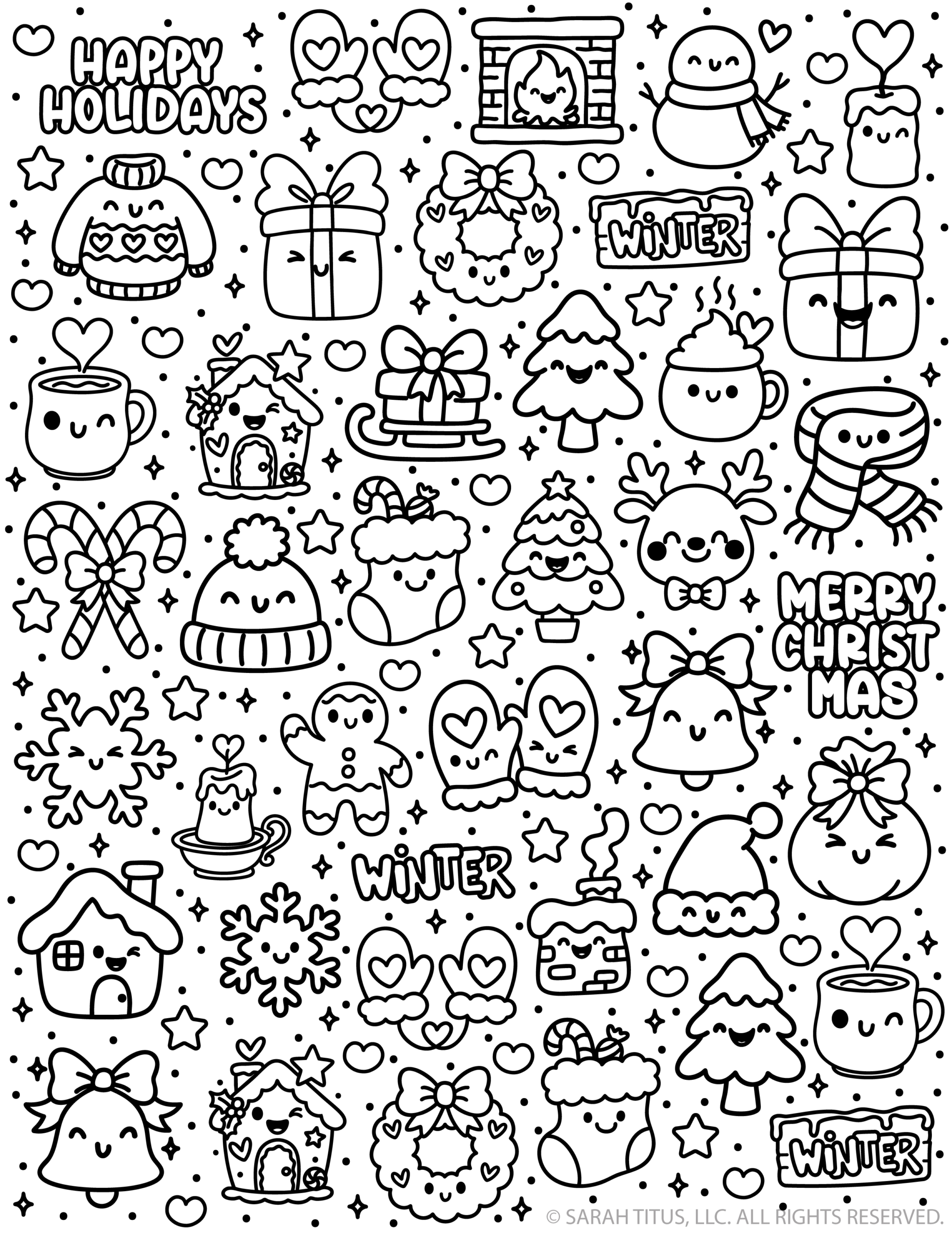 Christmas Coloring Stickers Free Printable | Fun Colorable Stickers for ...