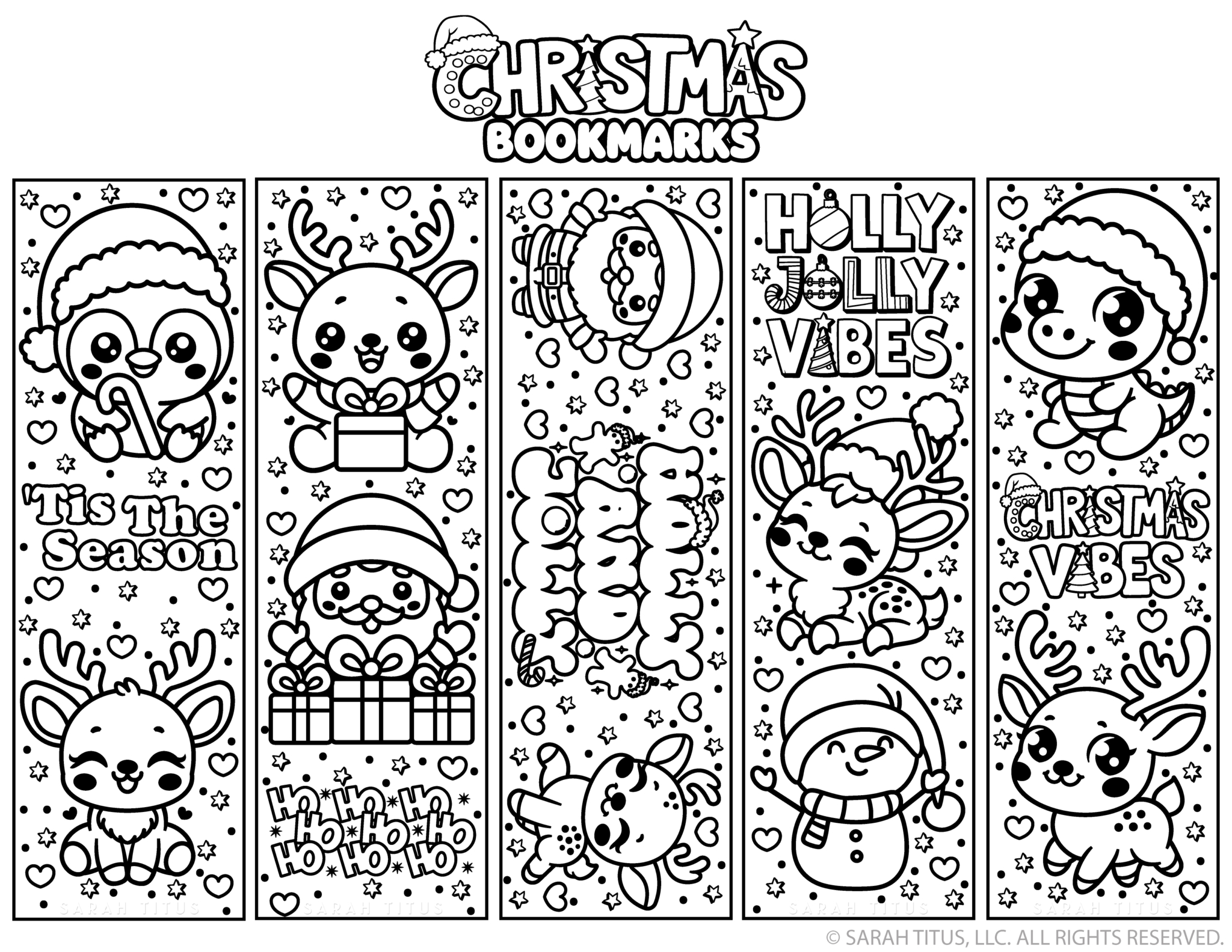 Coloring Christmas Bookmarks - Sarah Titus