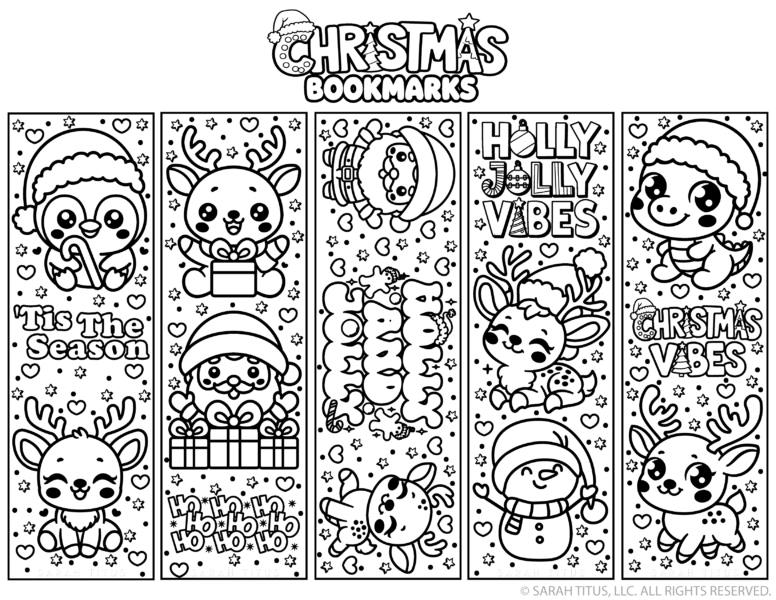 Coloring Christmas Bookmarks - Sarah Titus