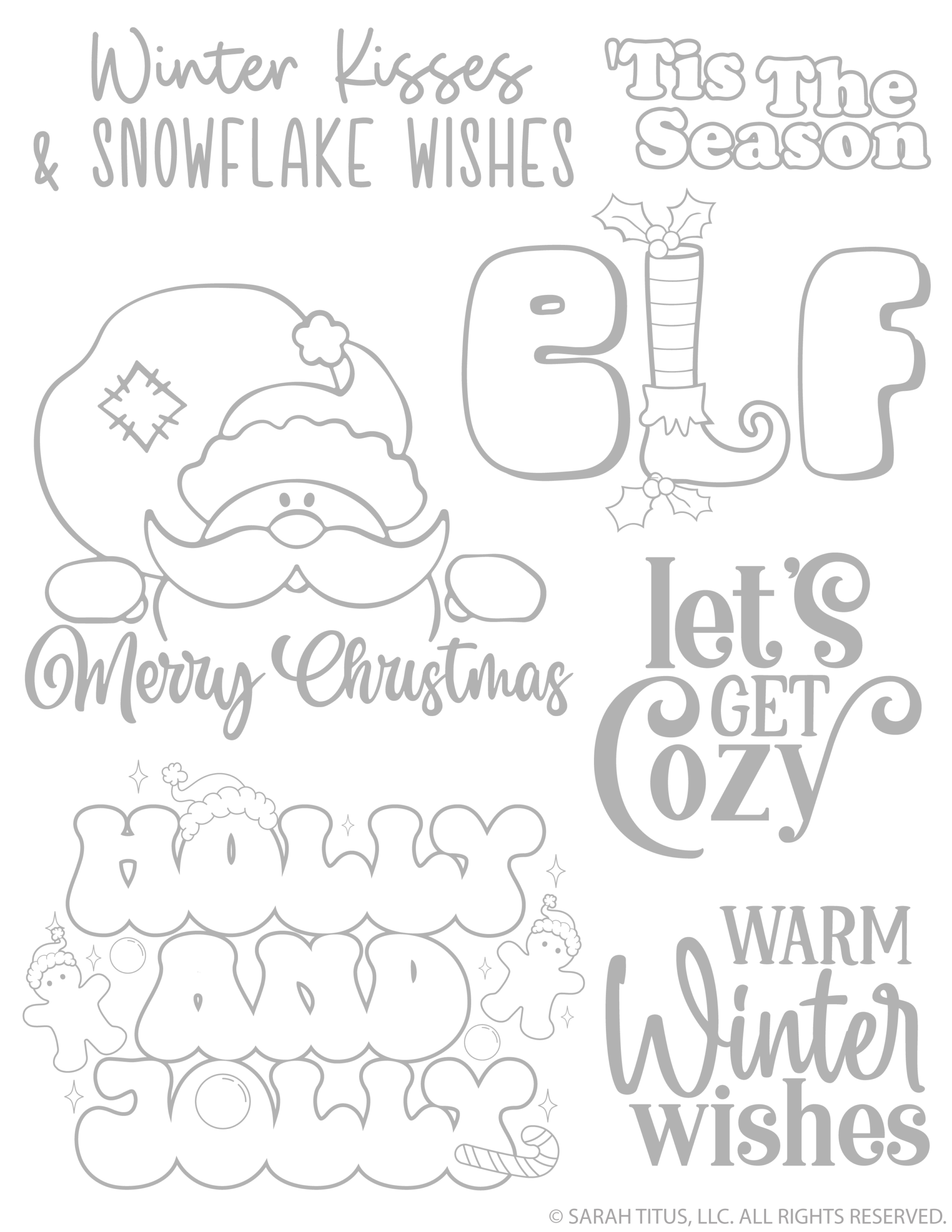 Free Christmas Hand Lettering Practice Sheets - Sarah Titus