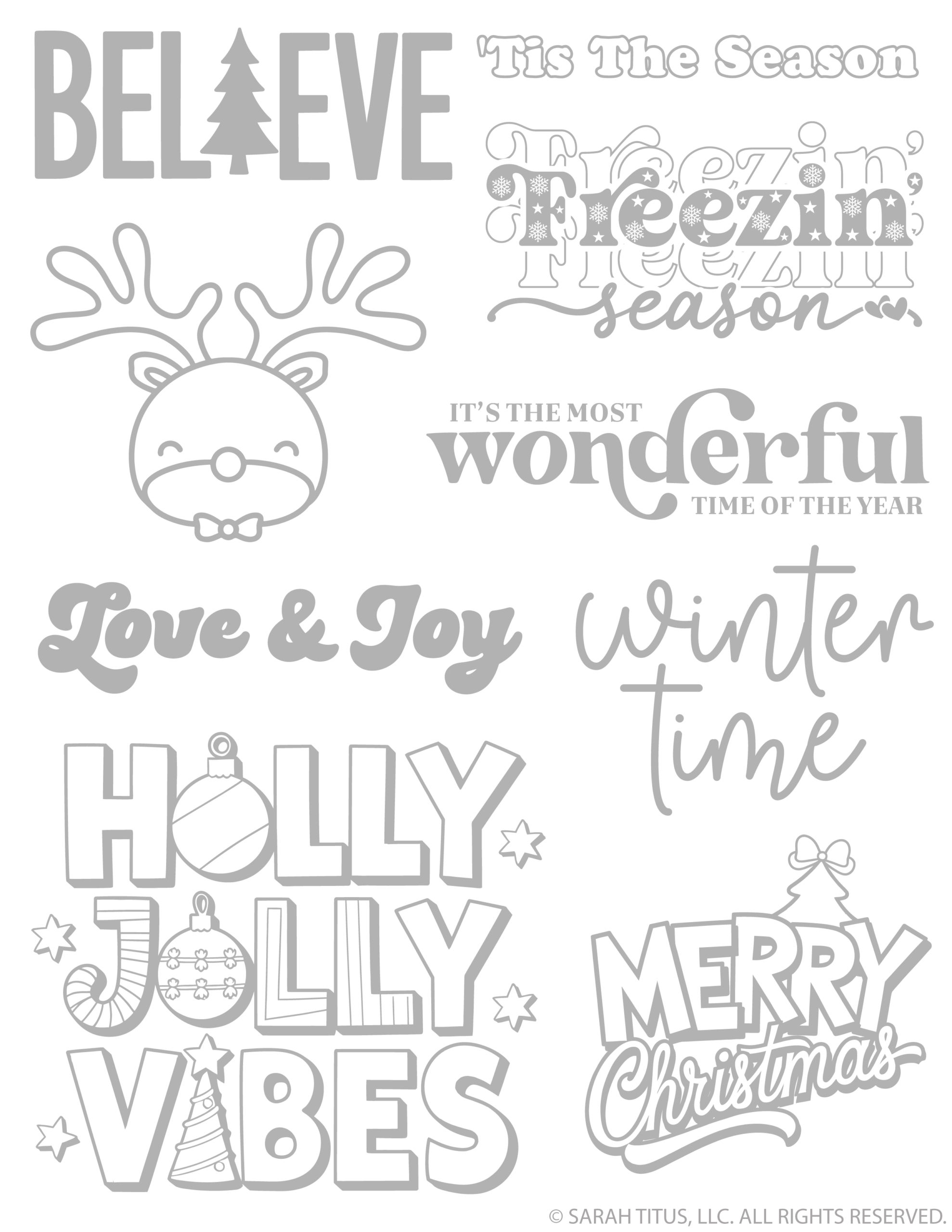 Free Christmas Hand Lettering Practice Sheets - Sarah Titus