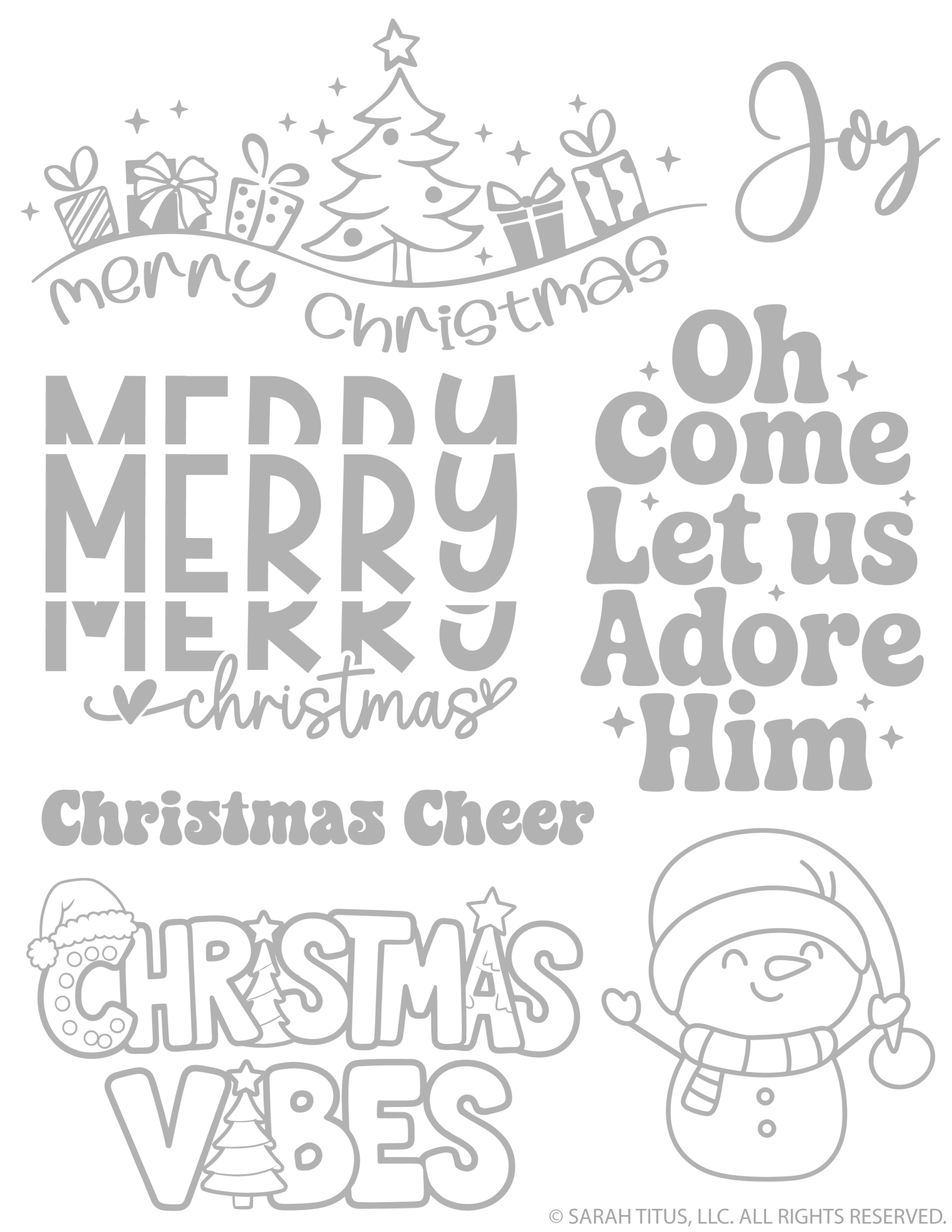 Free Christmas Hand Lettering Practice Sheets - Sarah Titus