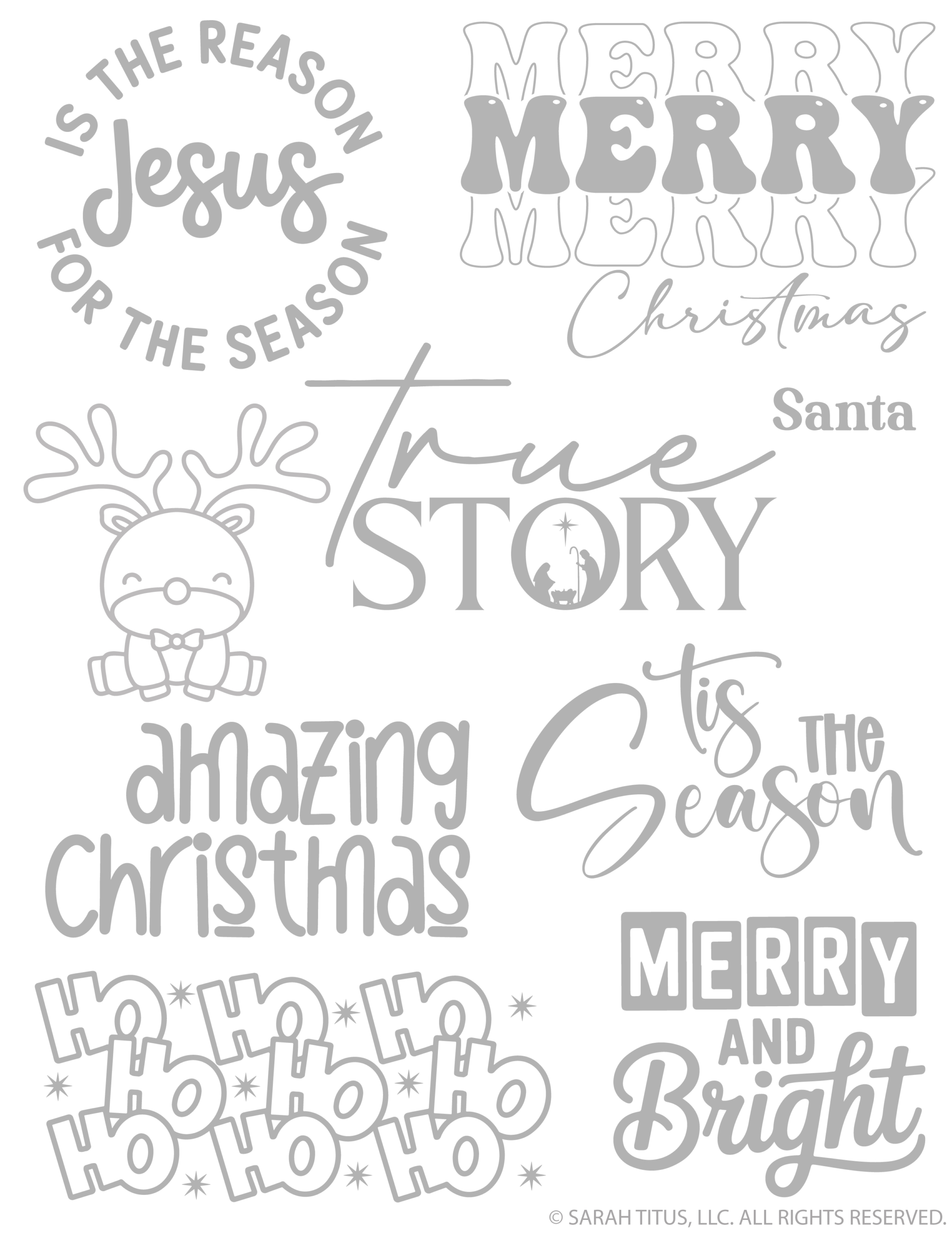 Free Christmas Hand Lettering Practice Sheets - Sarah Titus