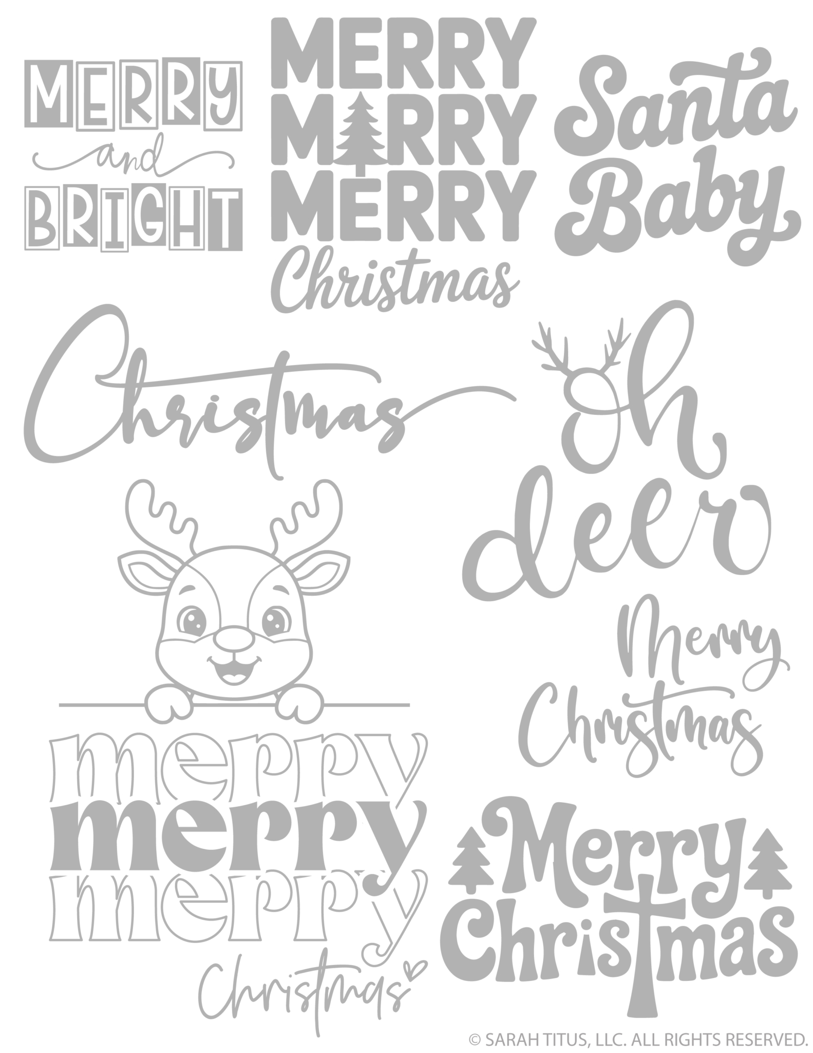 Free Christmas Hand Lettering Practice Sheets - Sarah Titus