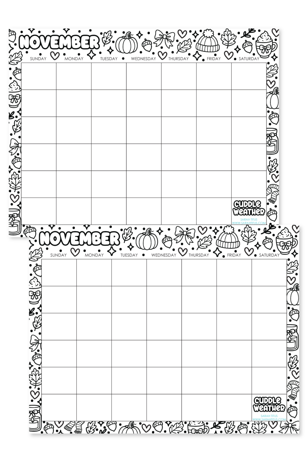 Printables - Calendars - Sarah Titus
