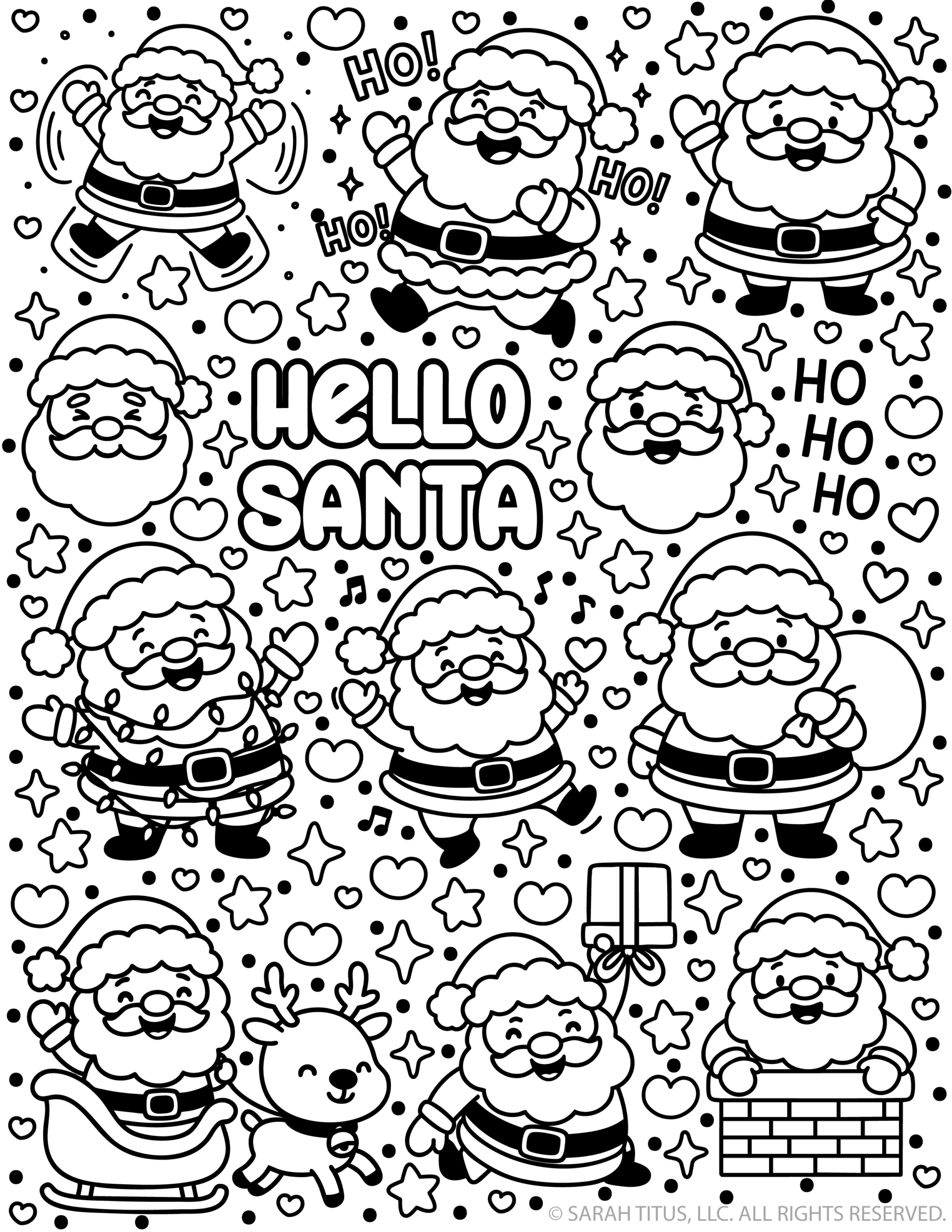 Free Printable Merry Christmas Coloring Pages | Hello Santa Coloring ...