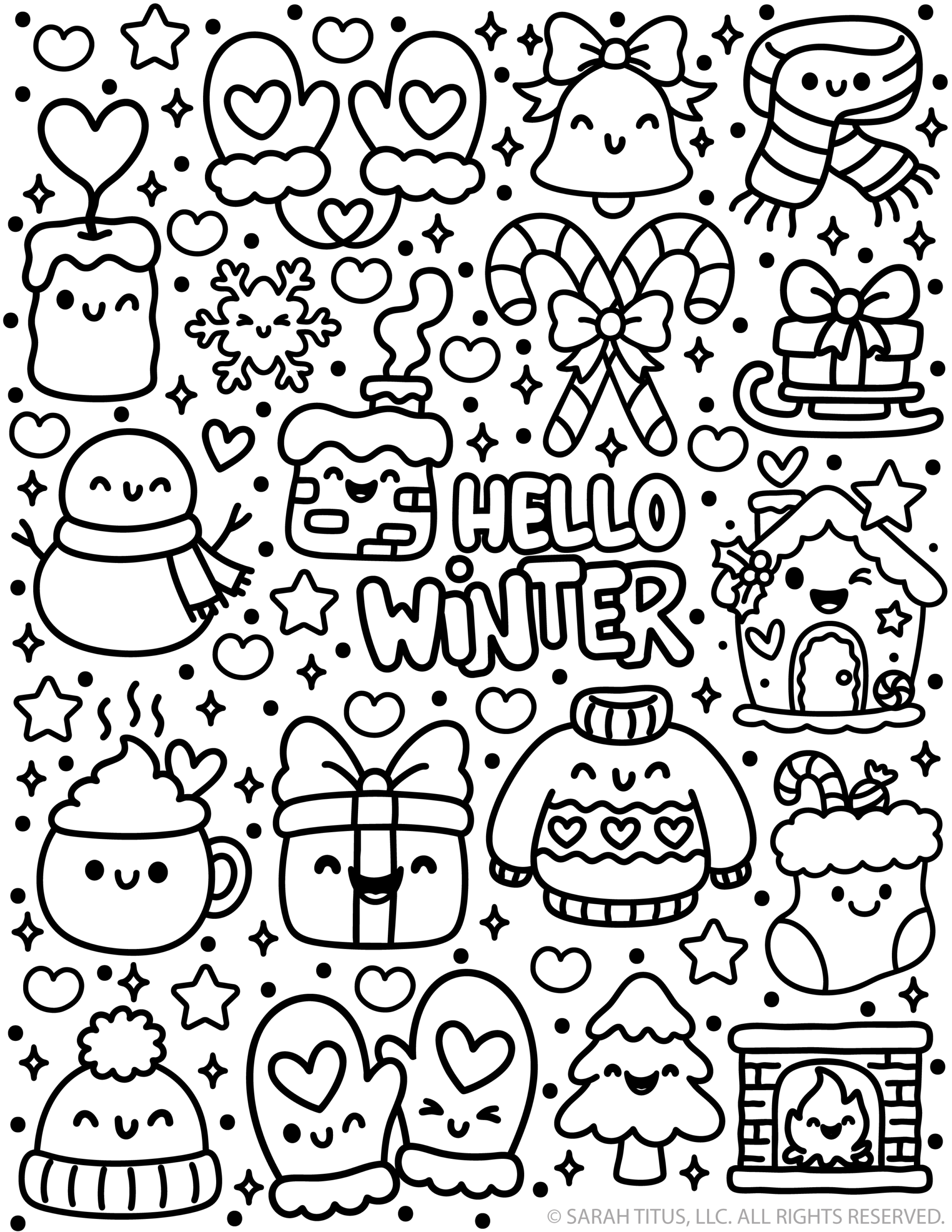 Free Printable Hello Winter Coloring Pages (Cozy Winter Coloring Sheets ...
