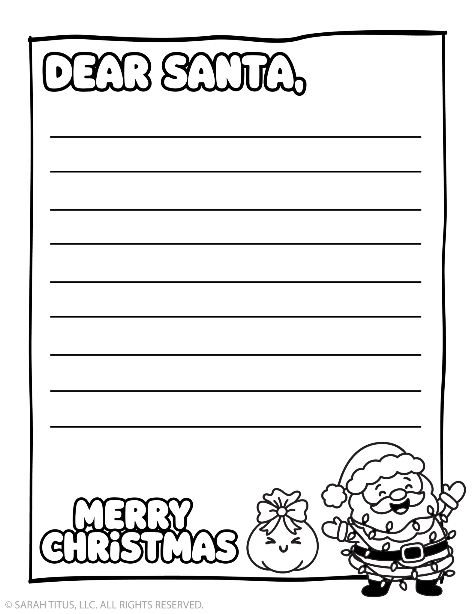 Free Printable Letter to Santa Templates - Sarah Titus