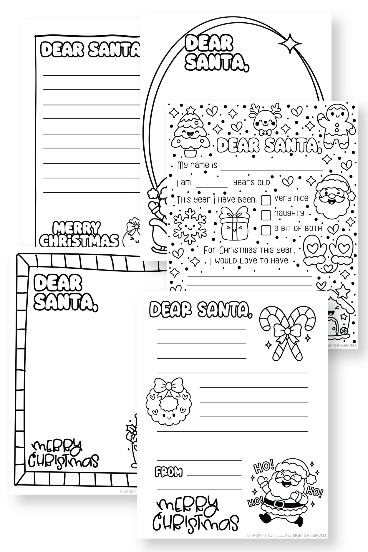 Free Printable Letter to Santa Templates - Sarah Titus
