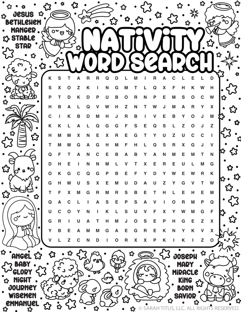 Christmas Word Search Printables - Sarah Titus