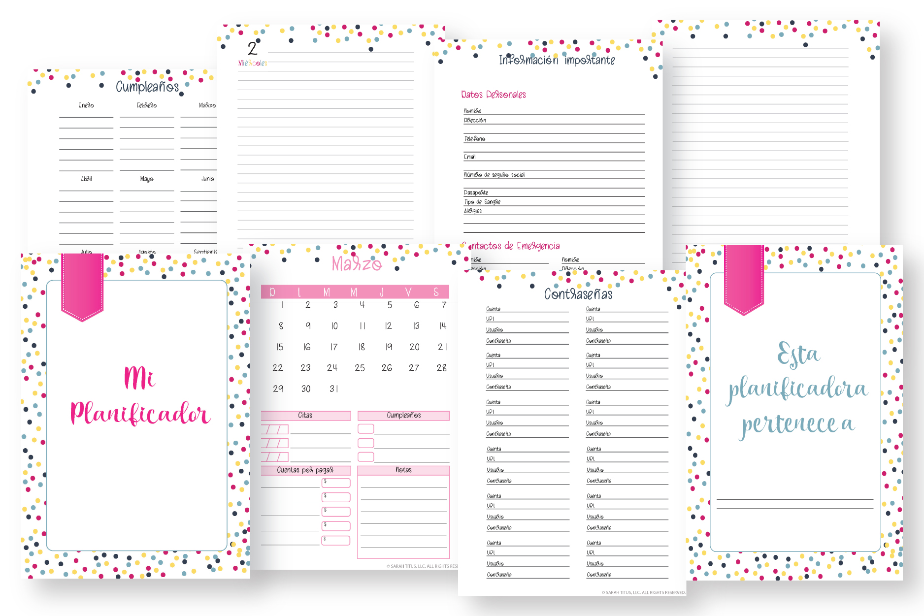 Spanish Daily Planner {400 Pages} - Sarah Titus