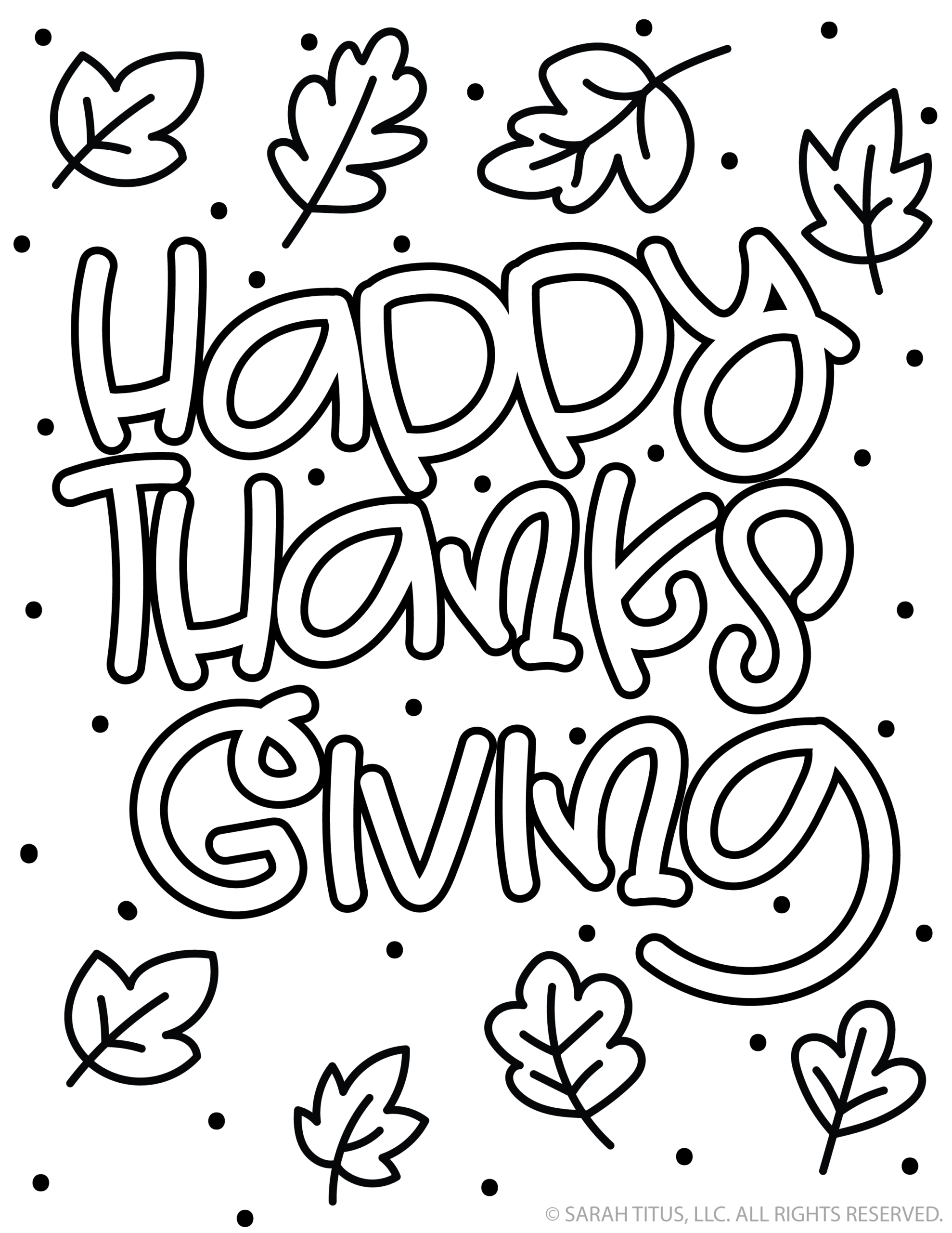 Free Thanksgiving Coloring Pages (10+ Cute Fall Printables) - Sarah Titus
