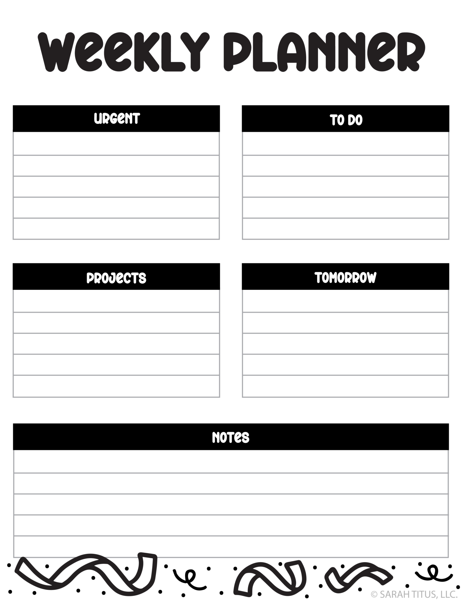 Coloring New Year's Daily Planner Printables - Sarah Titus