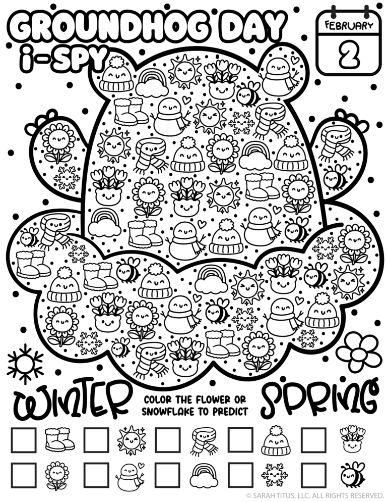 Groundhog Day I-Spy Free Printable (Cute Shadow Prediction & Winter ...