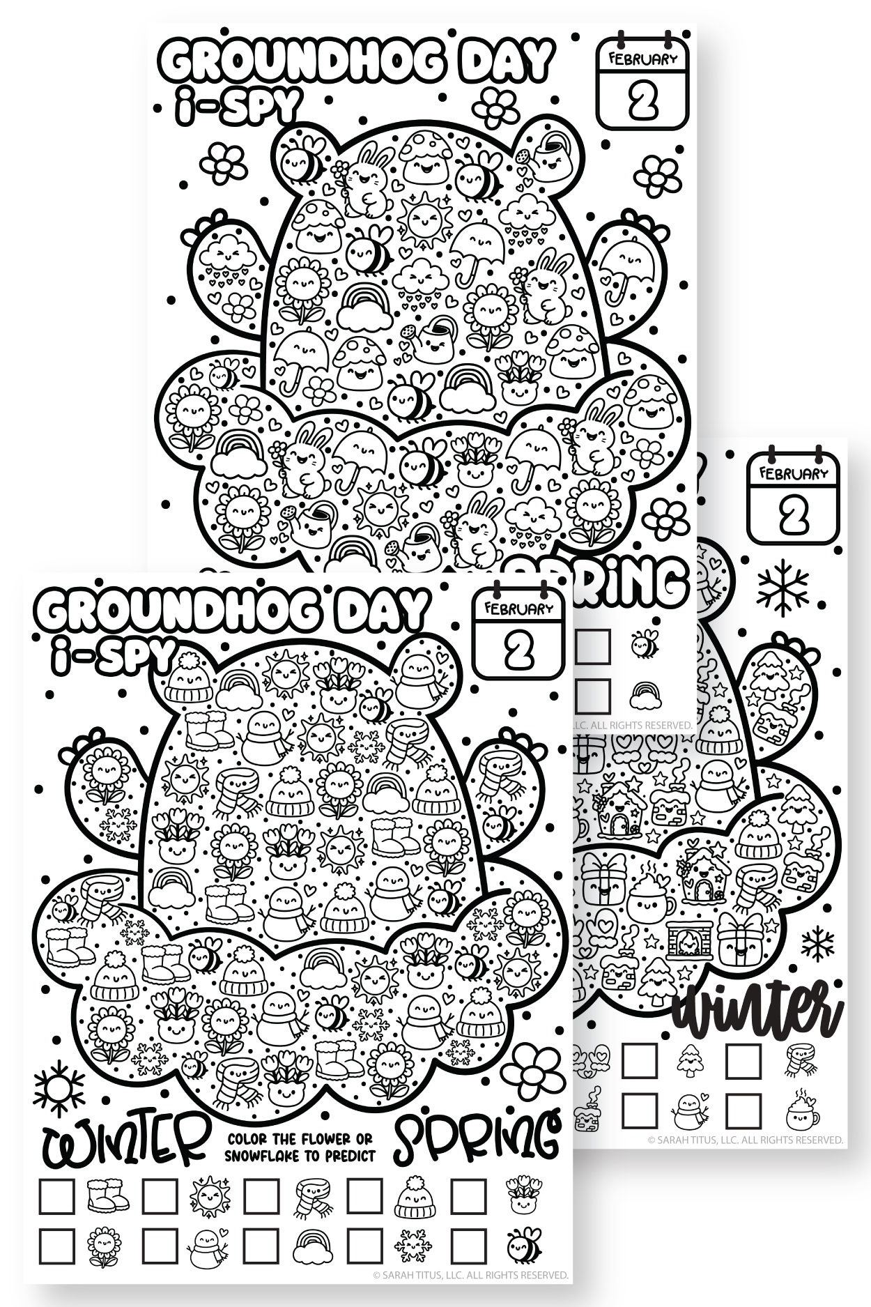 Groundhog Day I-Spy Free Printable – Cute Shadow Prediction + Winter ...