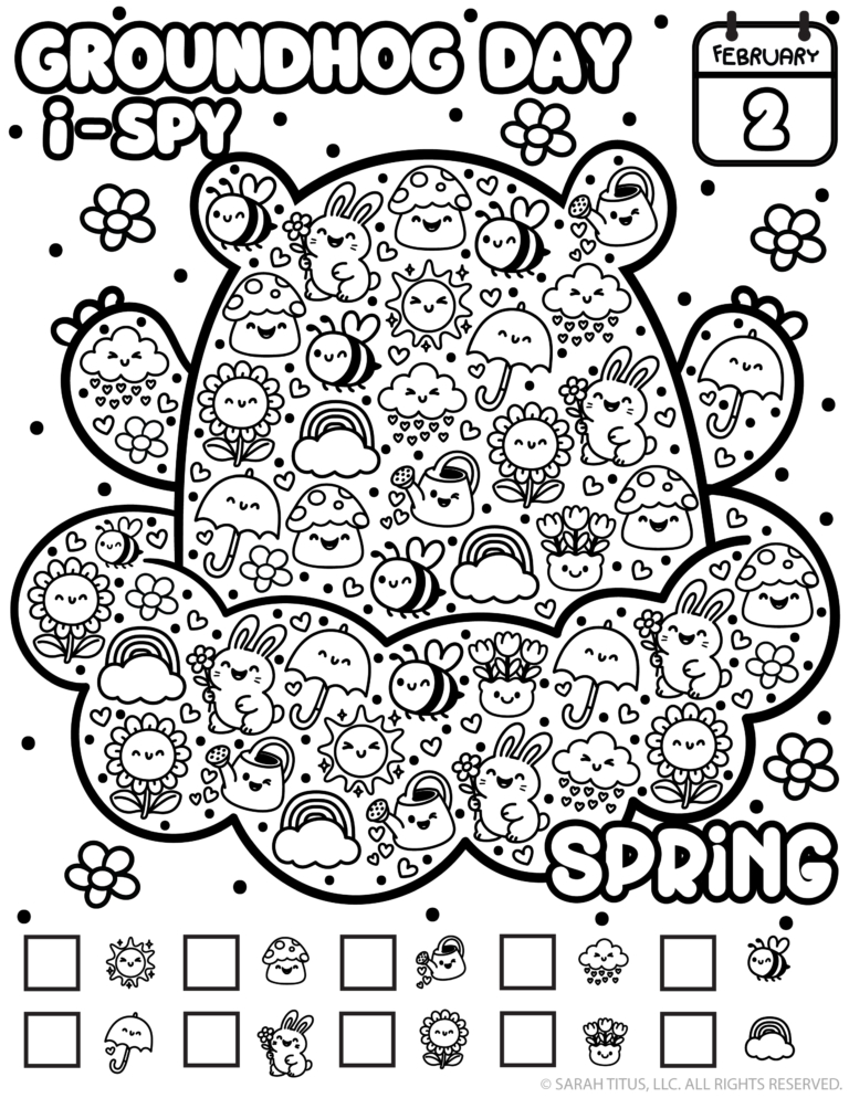Groundhog Day I-Spy Free Printable – Cute Shadow Prediction + Winter ...
