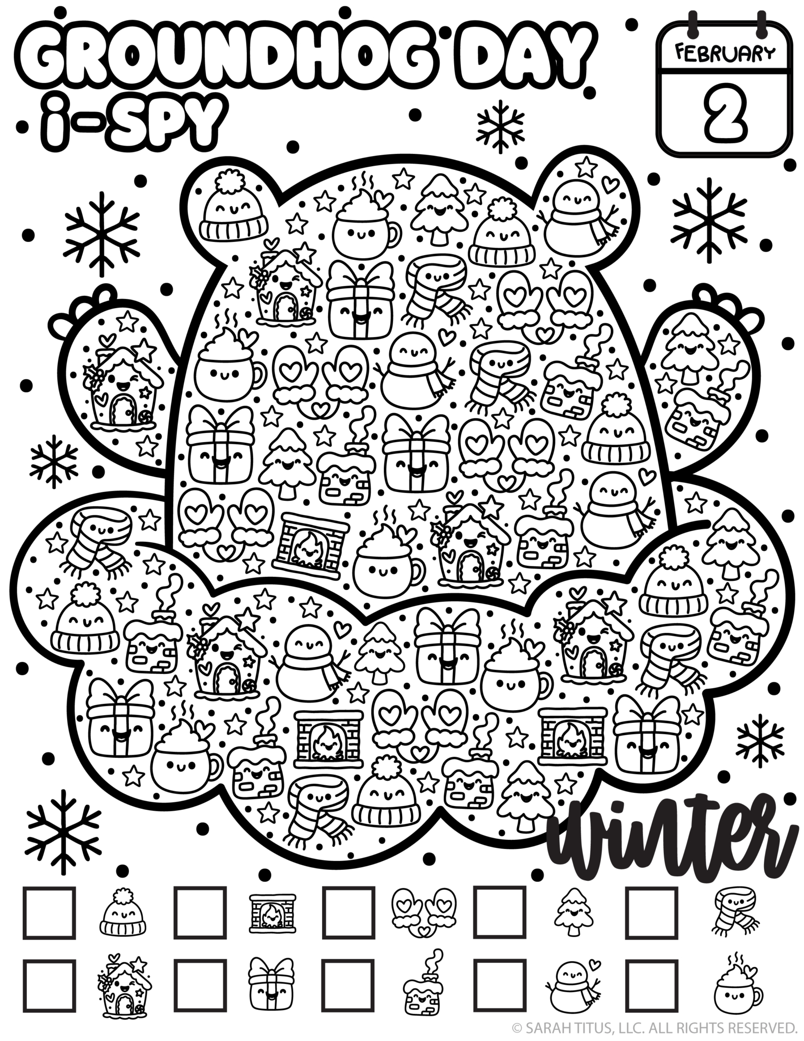 Groundhog Day I-Spy Free Printable (Cute Shadow Prediction & Winter ...