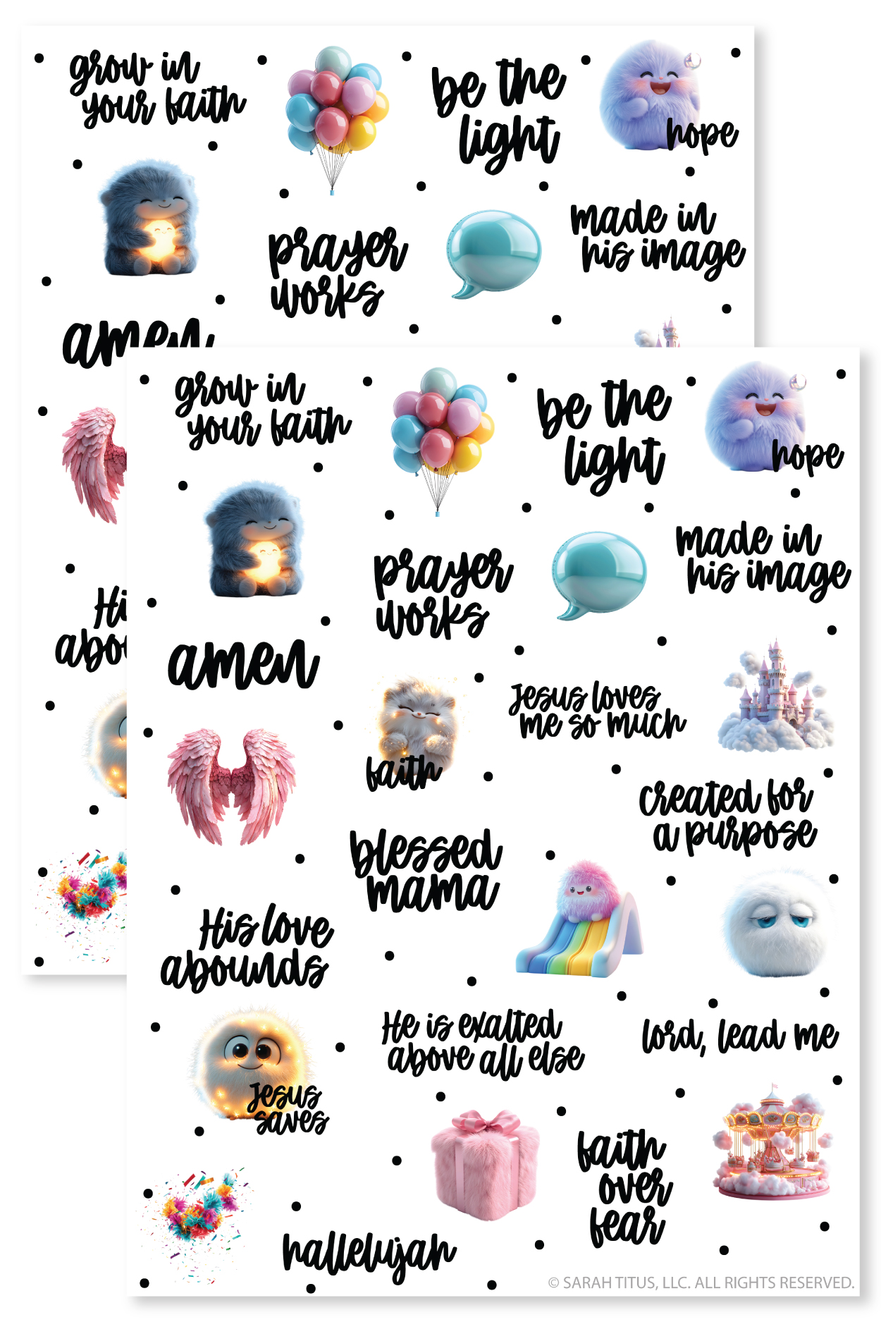 Blessed Mama Cute Kawaii Christian Sticker Sheet (PDF + Digital ...