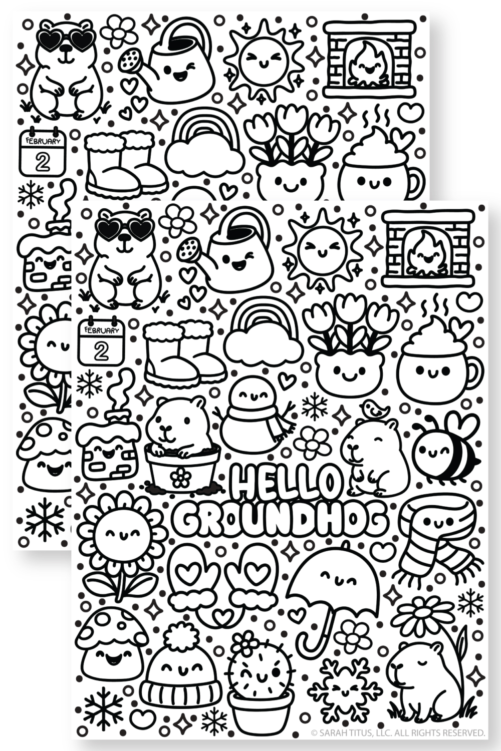 Hello January Coloring Page Free Printable Cute Winter Doodles - Sarah ...