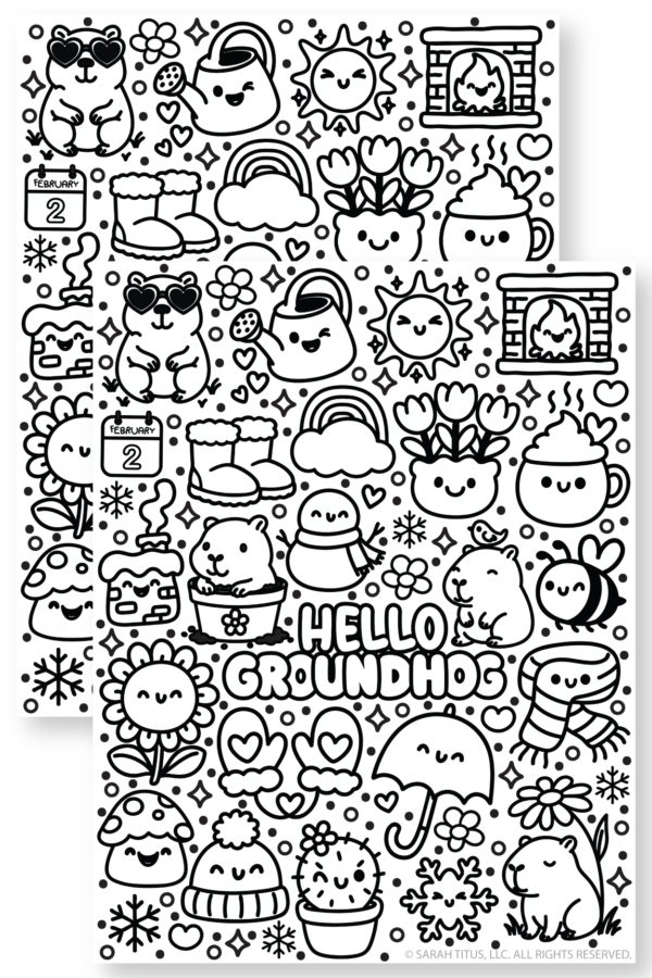 Hello January Coloring Page Free Printable Cute Winter Doodles - Sarah ...