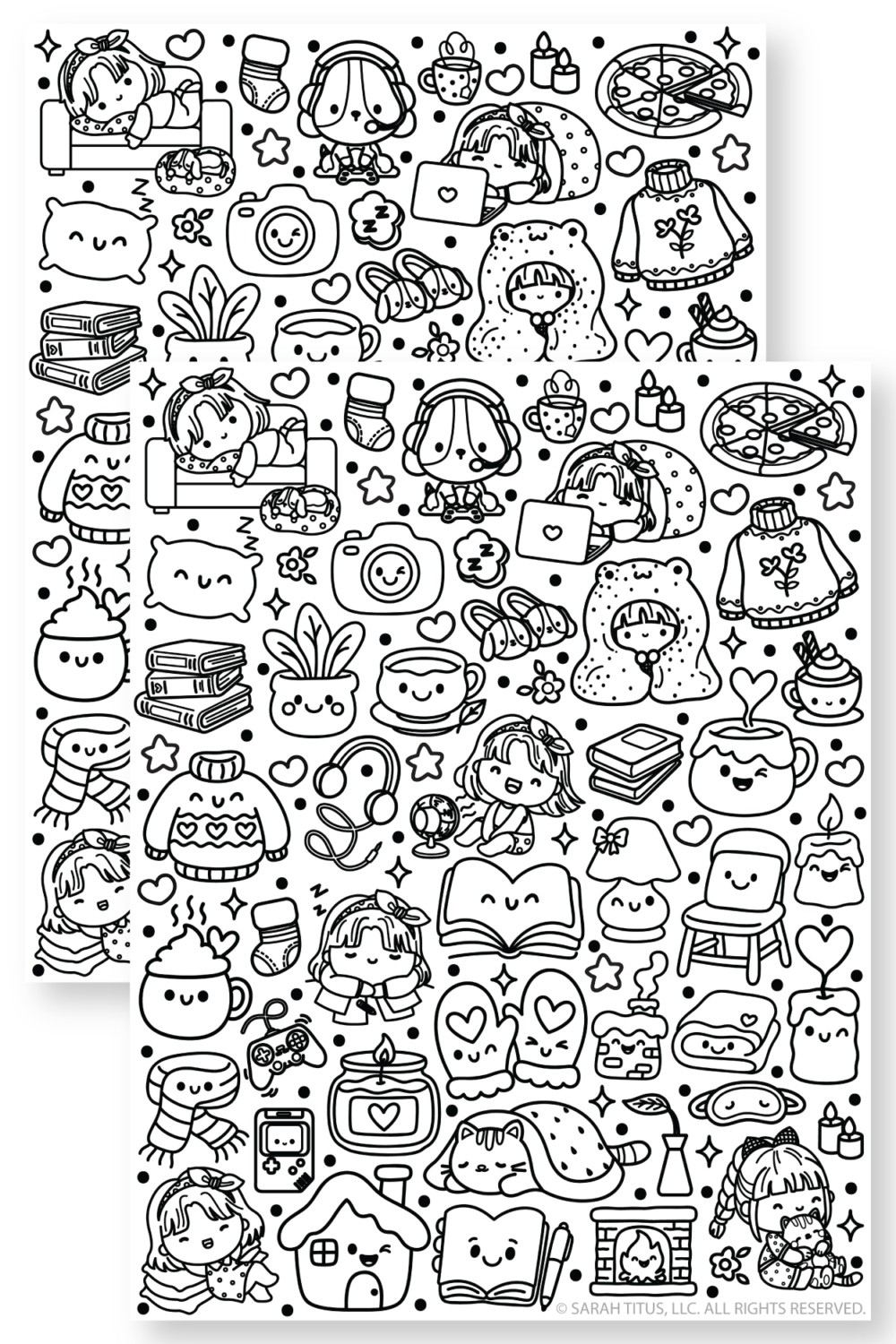 Hello January Coloring Page Free Printable Cute Winter Doodles - Sarah ...