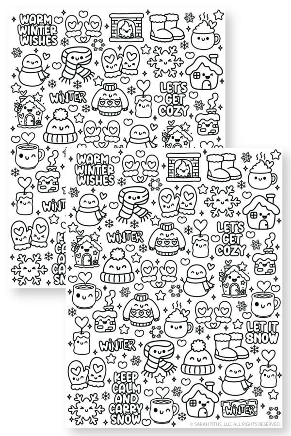 Free Printable Hello Winter Coloring Pages (Cozy Winter Coloring Sheets ...