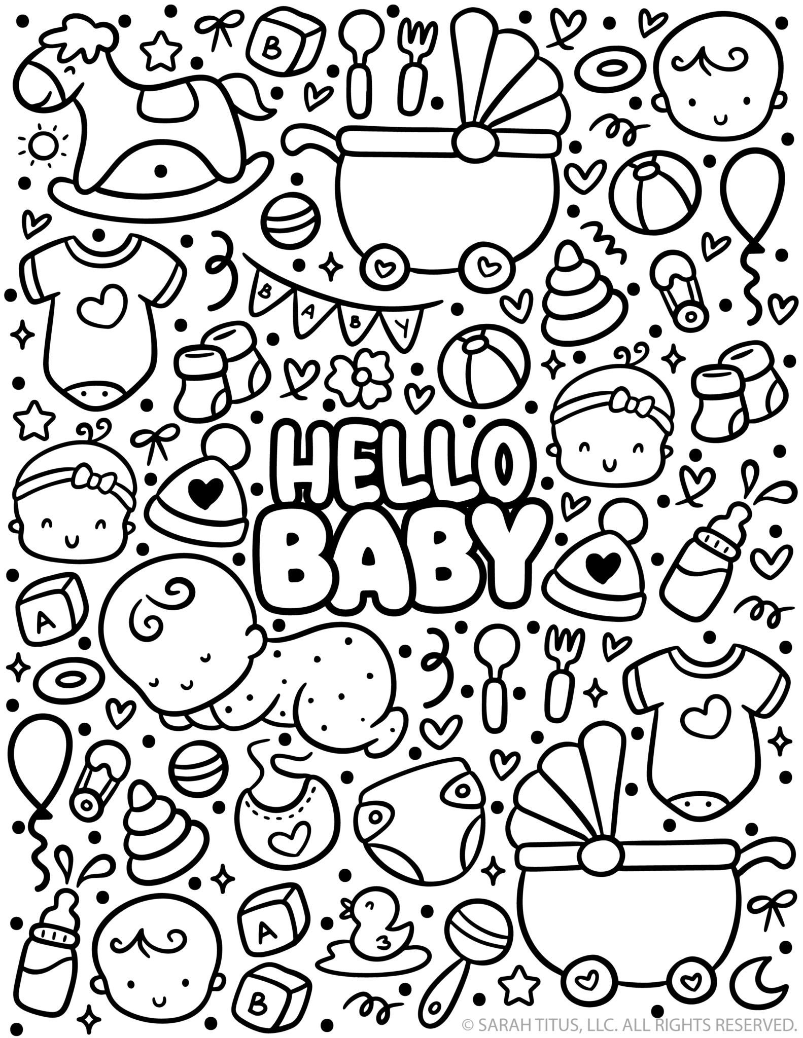 Free Printable Hello Baby Coloring Page (Adorable Baby-Themed Coloring ...