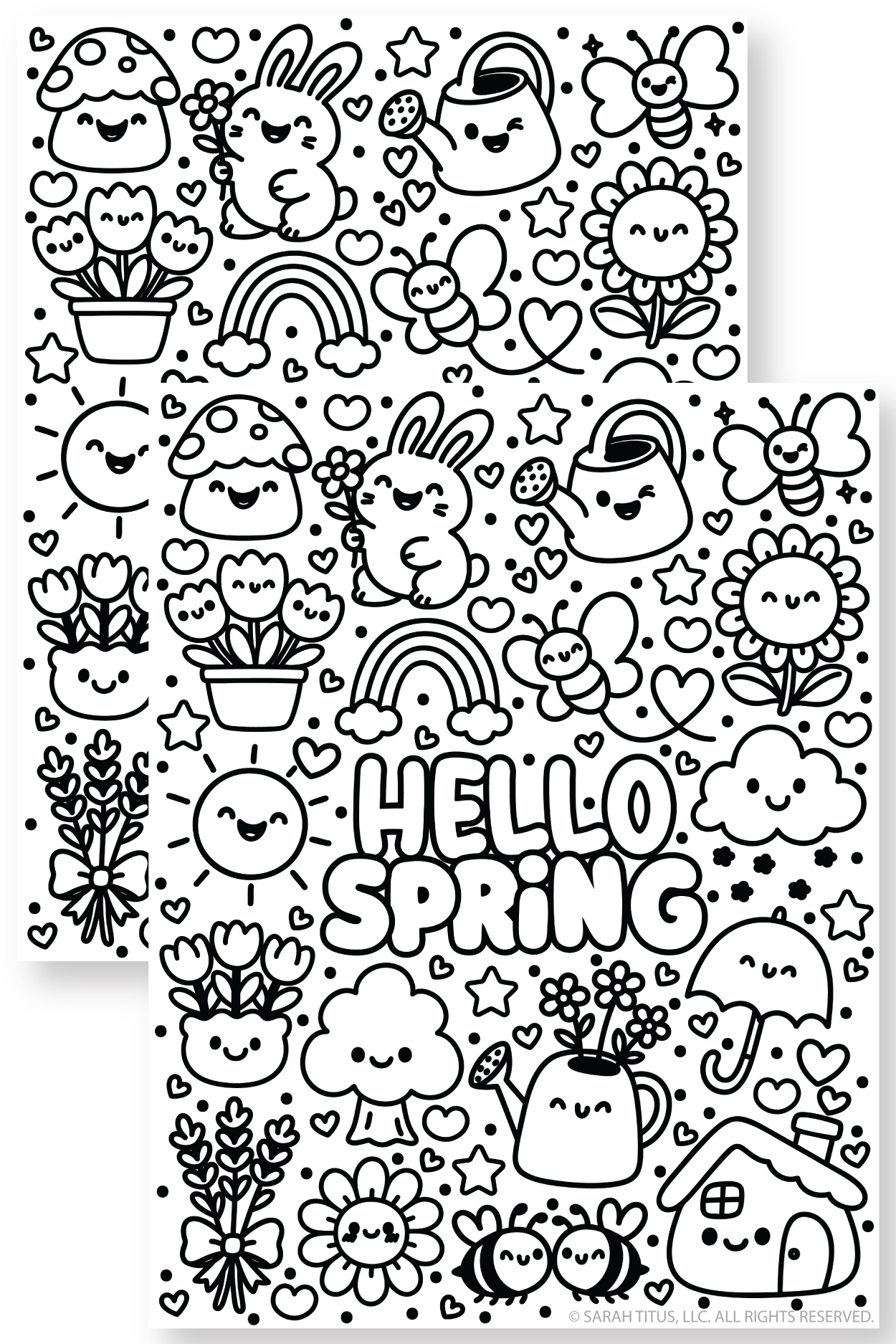 Hello 2026 Coloring Page Free Printable Cute New Year Doodles - Sarah Titus