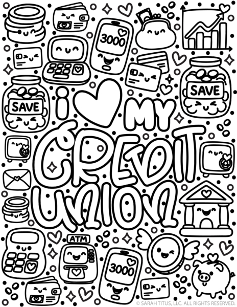 Credit Union Coloring Pages (Free Printable Cute Bank Teller & Savings ...