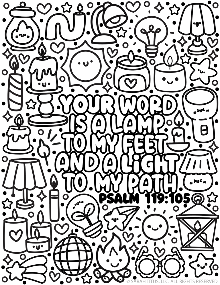 Free Printable Psalm 119:105 Coloring Page (Your Word Is A Lamp To My ...