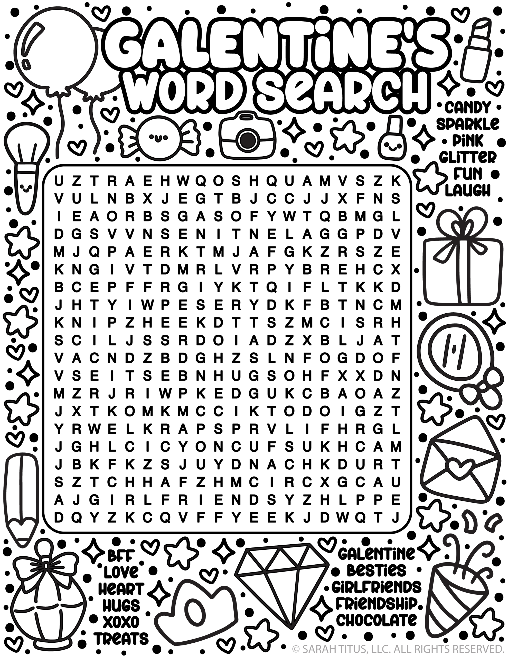Free Printable Galentine’s Day Word Search Game (Super Cute BFF Fun ...