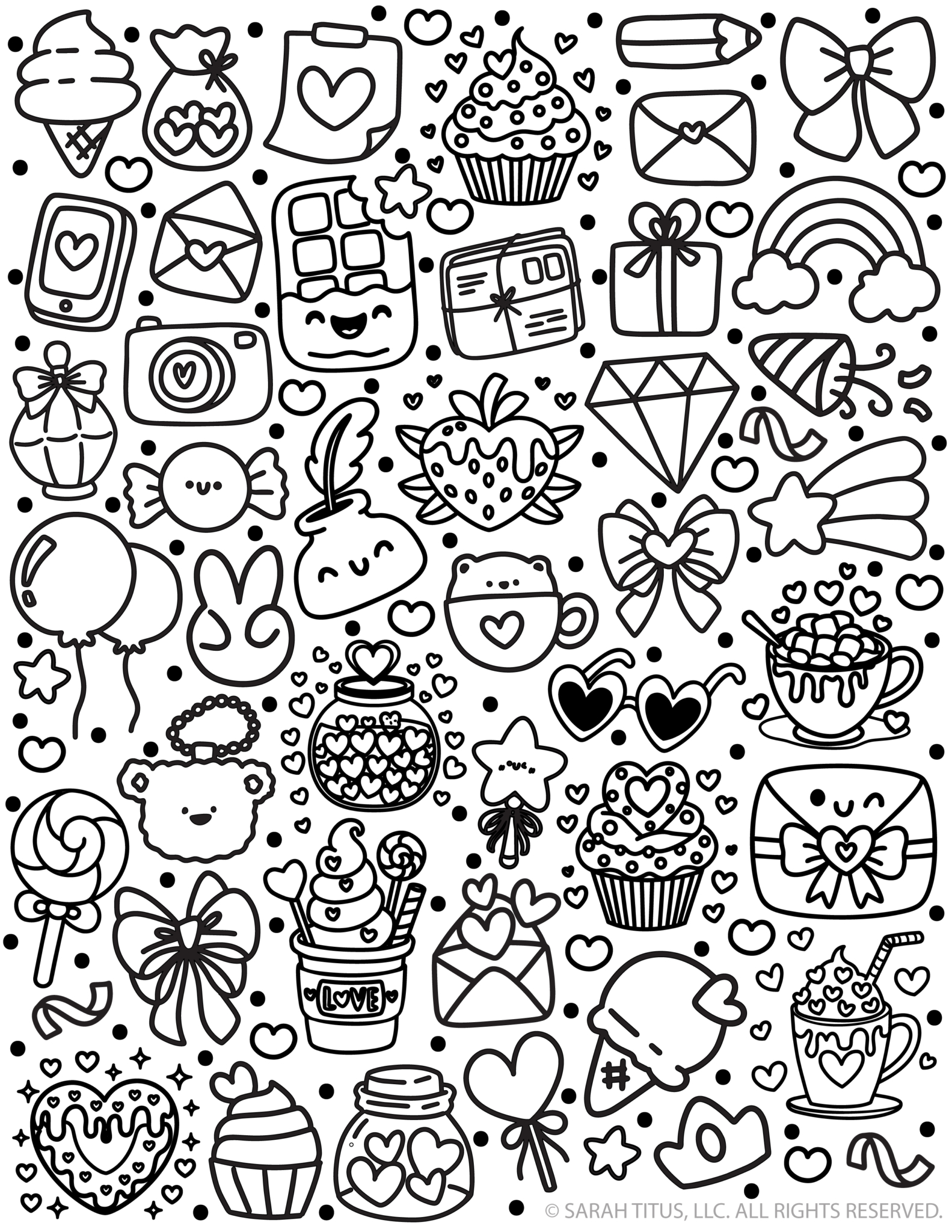 120+ Free Printable Love Stickers (Cute Coloring Kawaii Planner Sticker ...