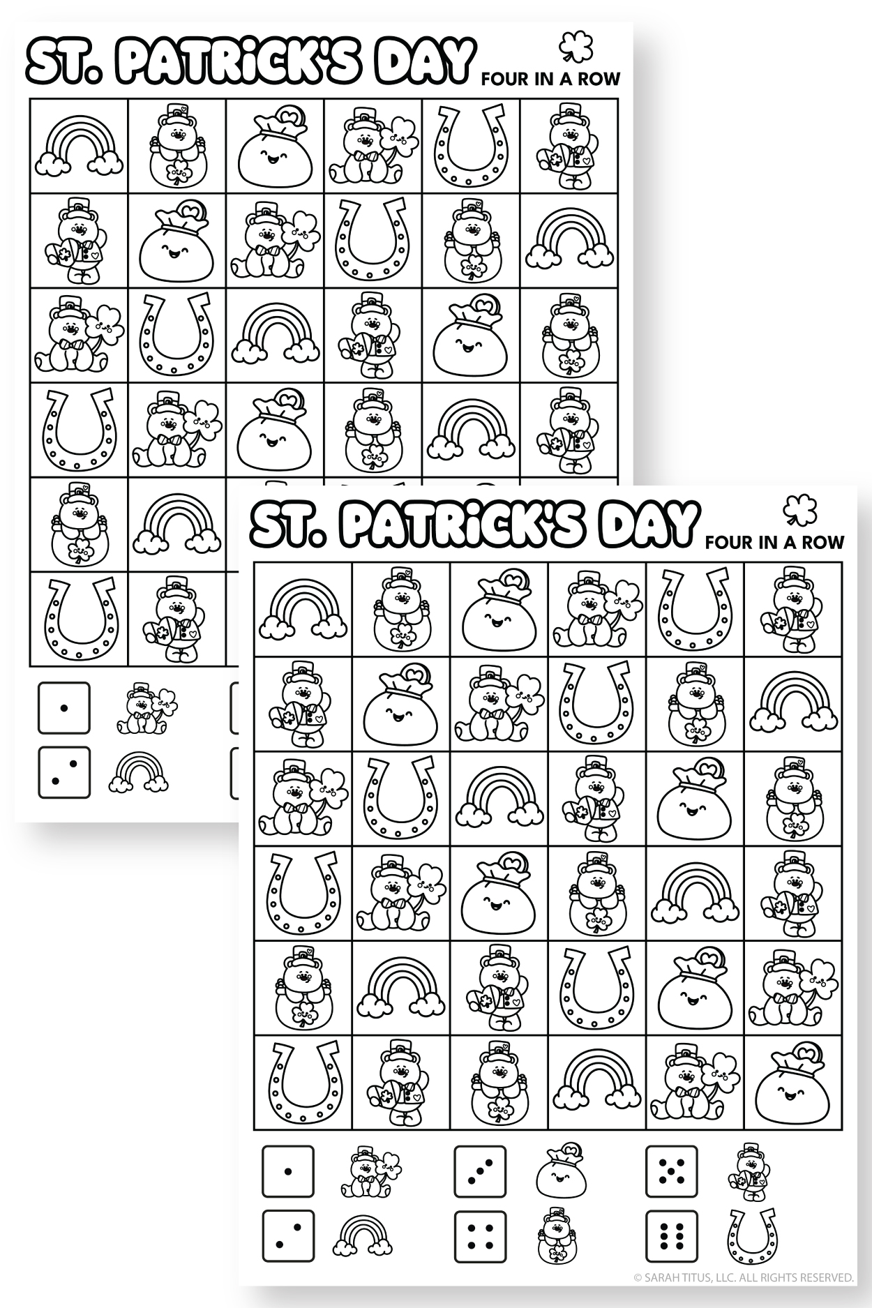 Free Printable St. Patrick’s Day Four In A Row Game (Cute Roll And ...