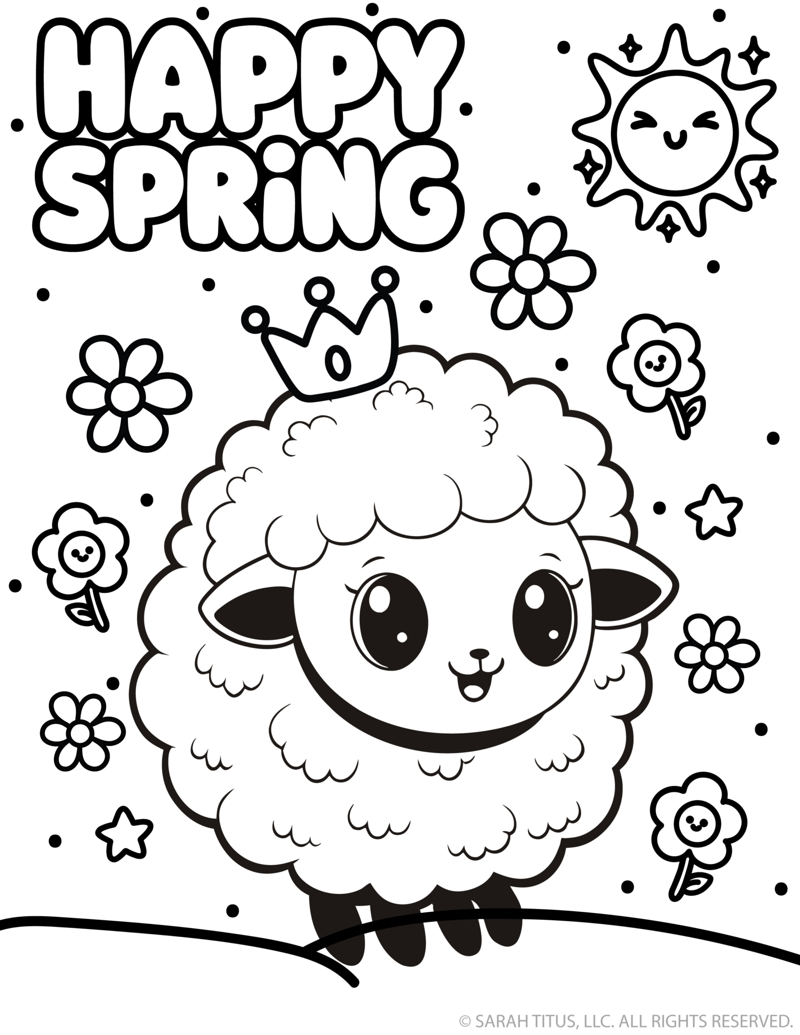 Free Printable Spring Coloring Pages (Cute Kawaii Designs for Kids and ...